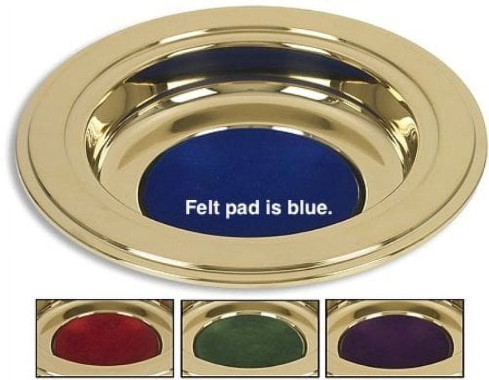 Brass Tone Offering Plates (Blue Felt Pad) - Walmart.com