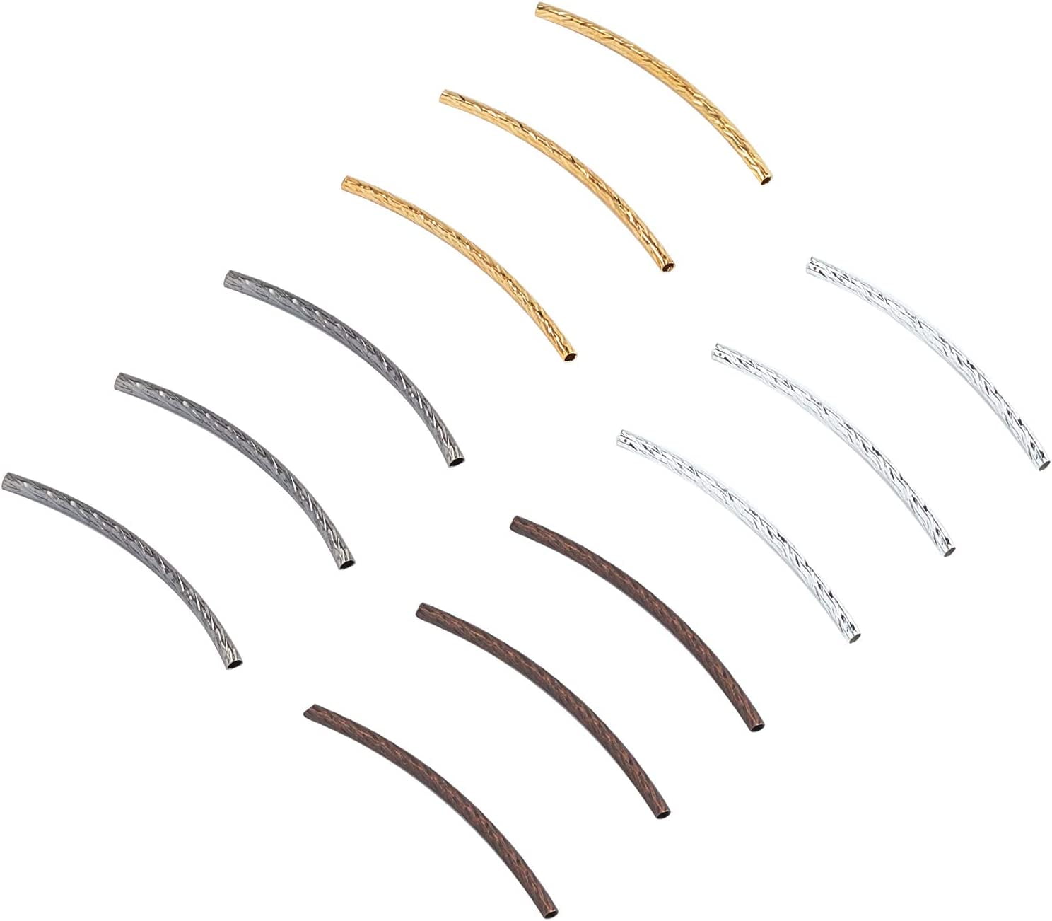 Brass Tube Beads Curved Mixed Color 10.8x7.4x1.8cm about 240pcs/box ...