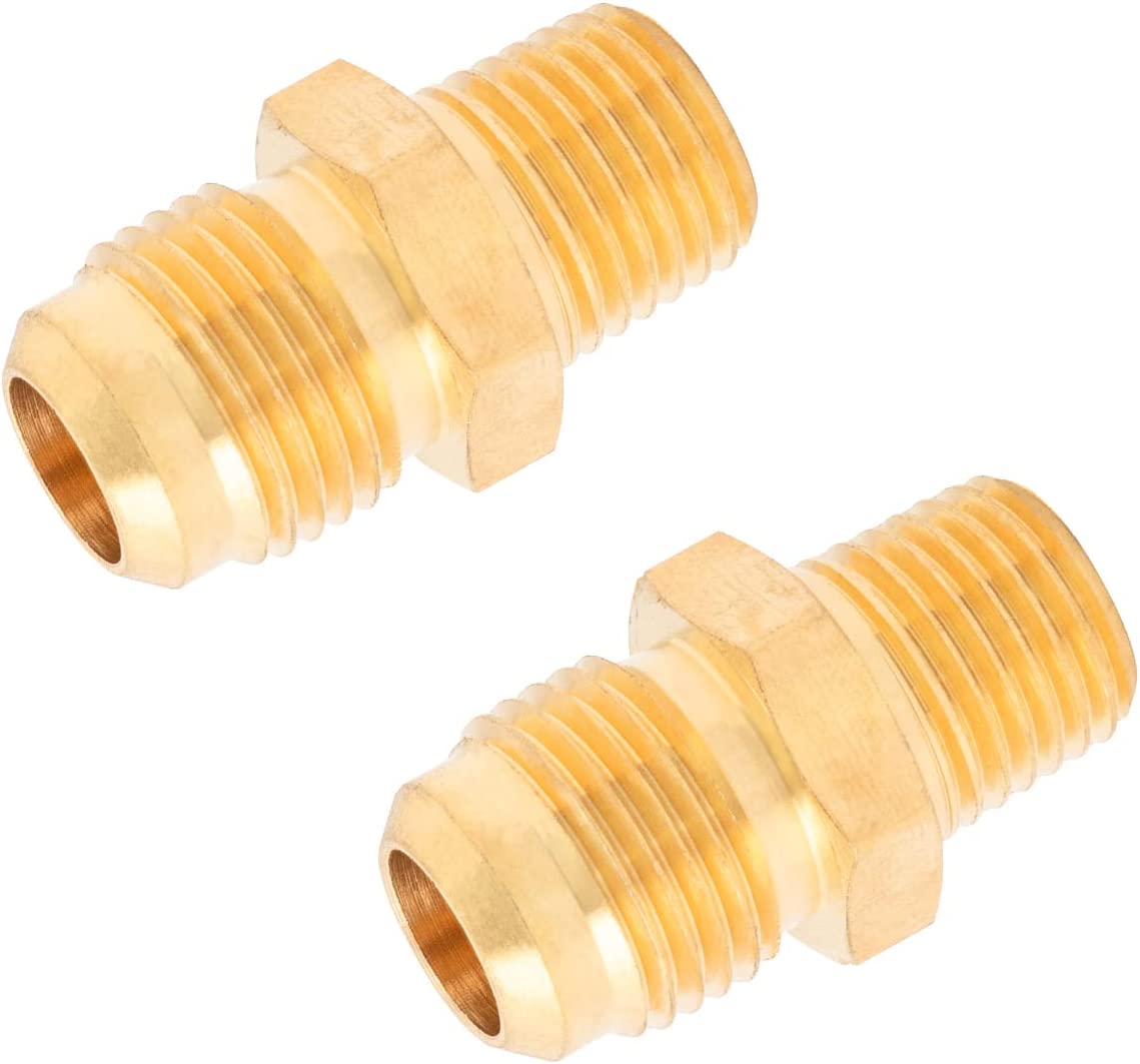Brass Tube Flare Fitting. Half-Union. 3/8 in. Flare x 1/4 in. NPT Male ...