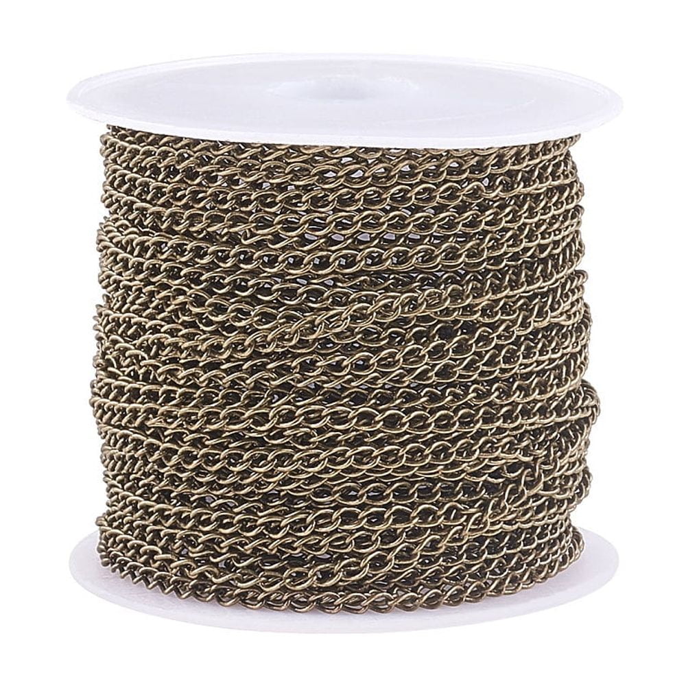 Brass Twisted Chains Curb Chains Soldered with Spool Antique Bronze ...