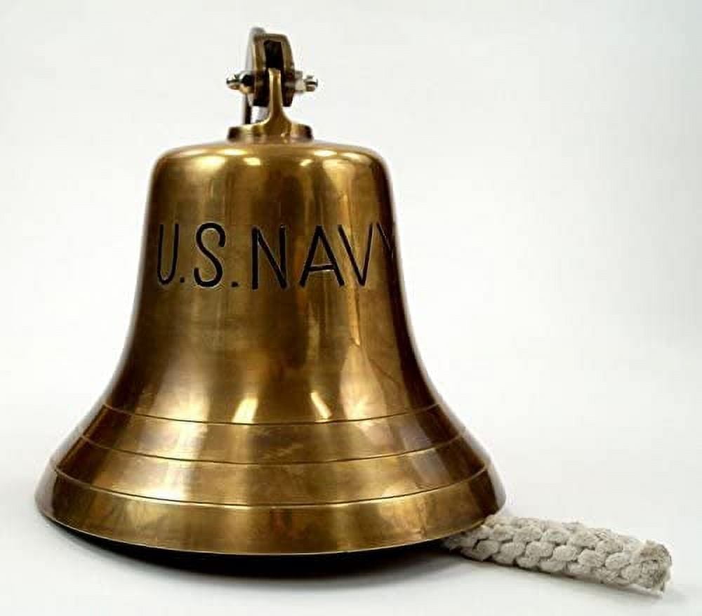 Brass"Us Navy" Bell, Antique Finish - Walmart.com