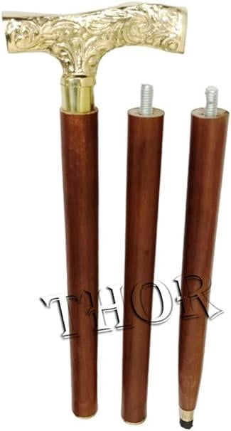 Brass Victorian Style Derby Head Handle Wooden Walking Stick Nautical ...
