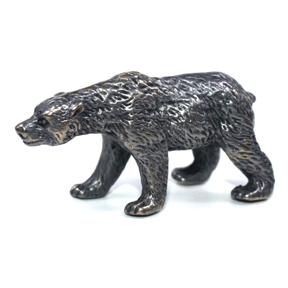 Brass Vintage Bear Figurine Small Statue Animal Figurines Desktop ...
