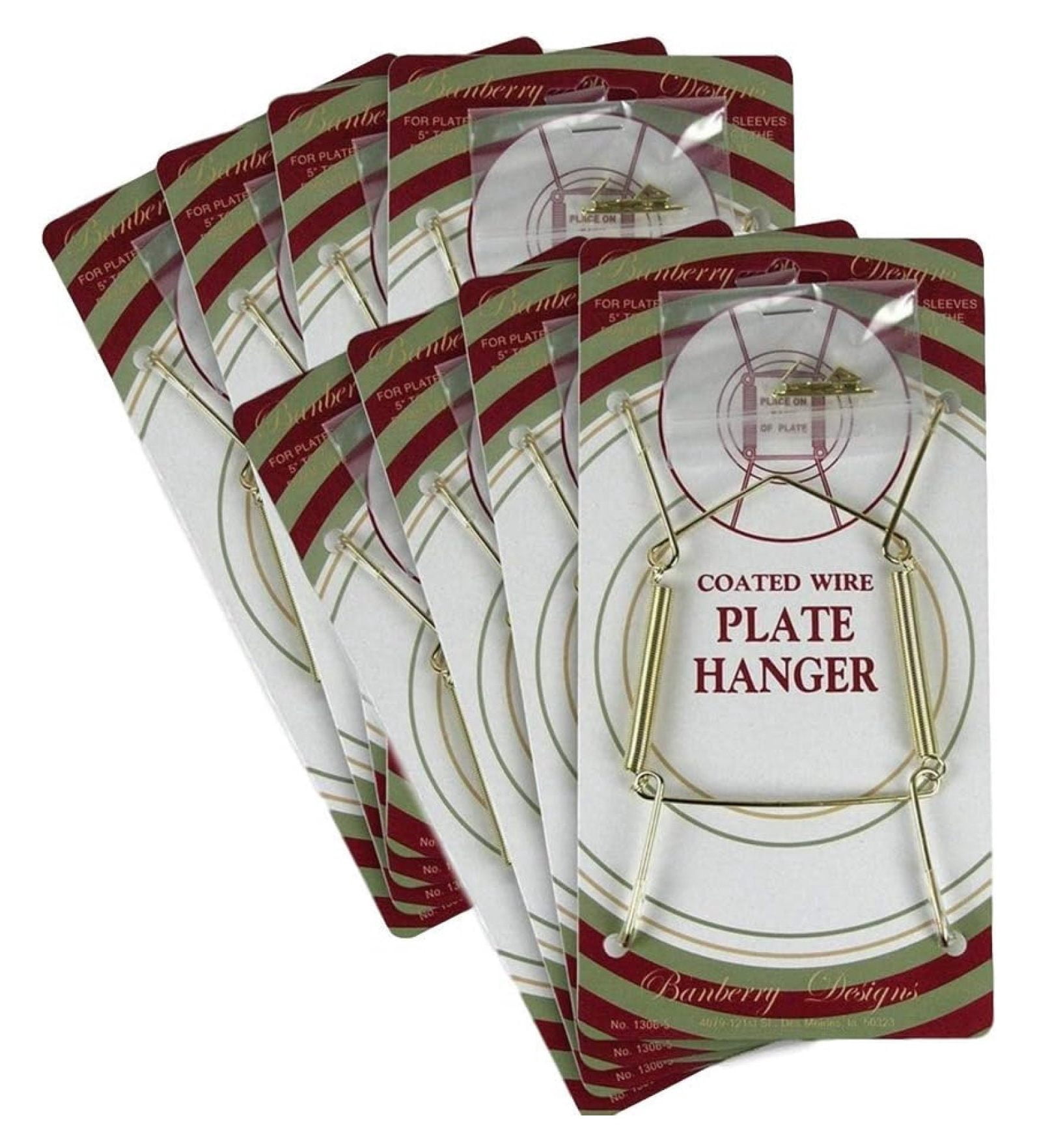 Brass Vinyl Coated Plate Hanger 5 to 7 Inch Plates - Set of 8 ...