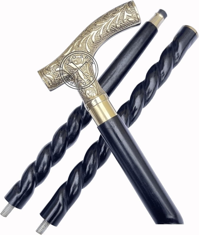 Brass Walking Cane Wooden Walking Stick for Men and Women, Fancy Walking Canes, Victorian Design ...