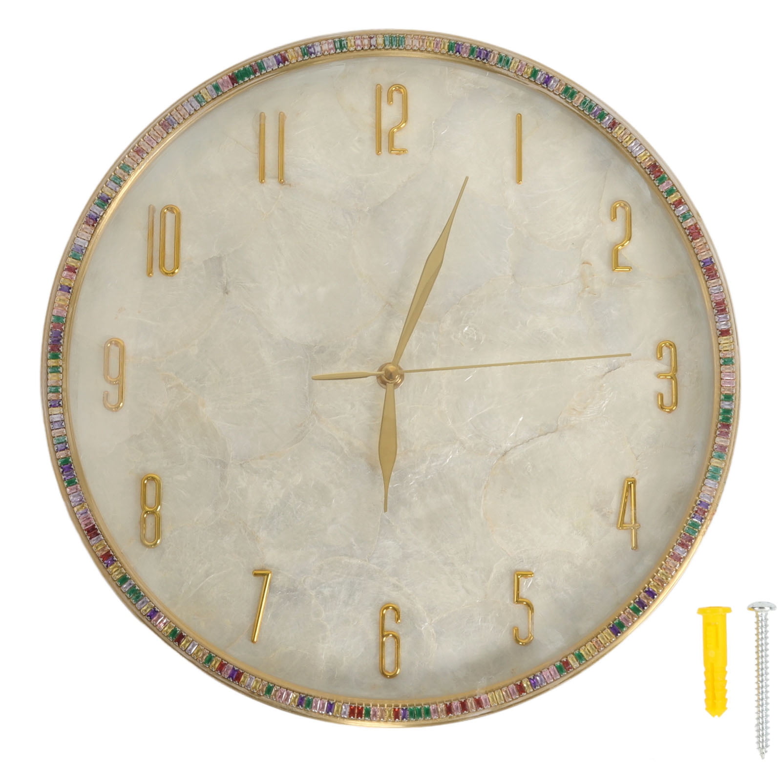 Brass Wall Clocks Silent Non Ticking Wall Quartz Clock Battery Operated ...