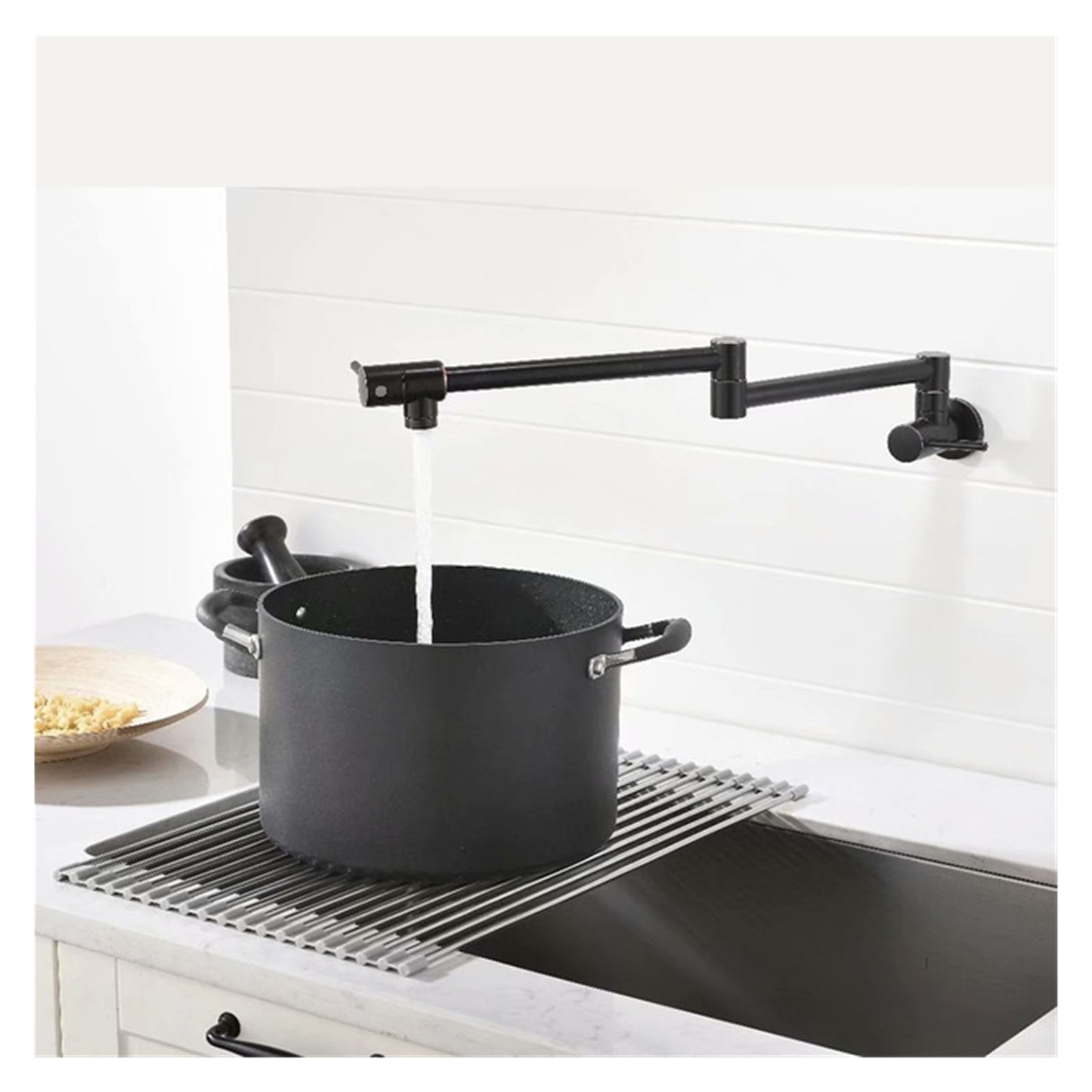 Brass Wall Mounted Kitchen Faucet Pot Filler Faucet Swivel Folding ...