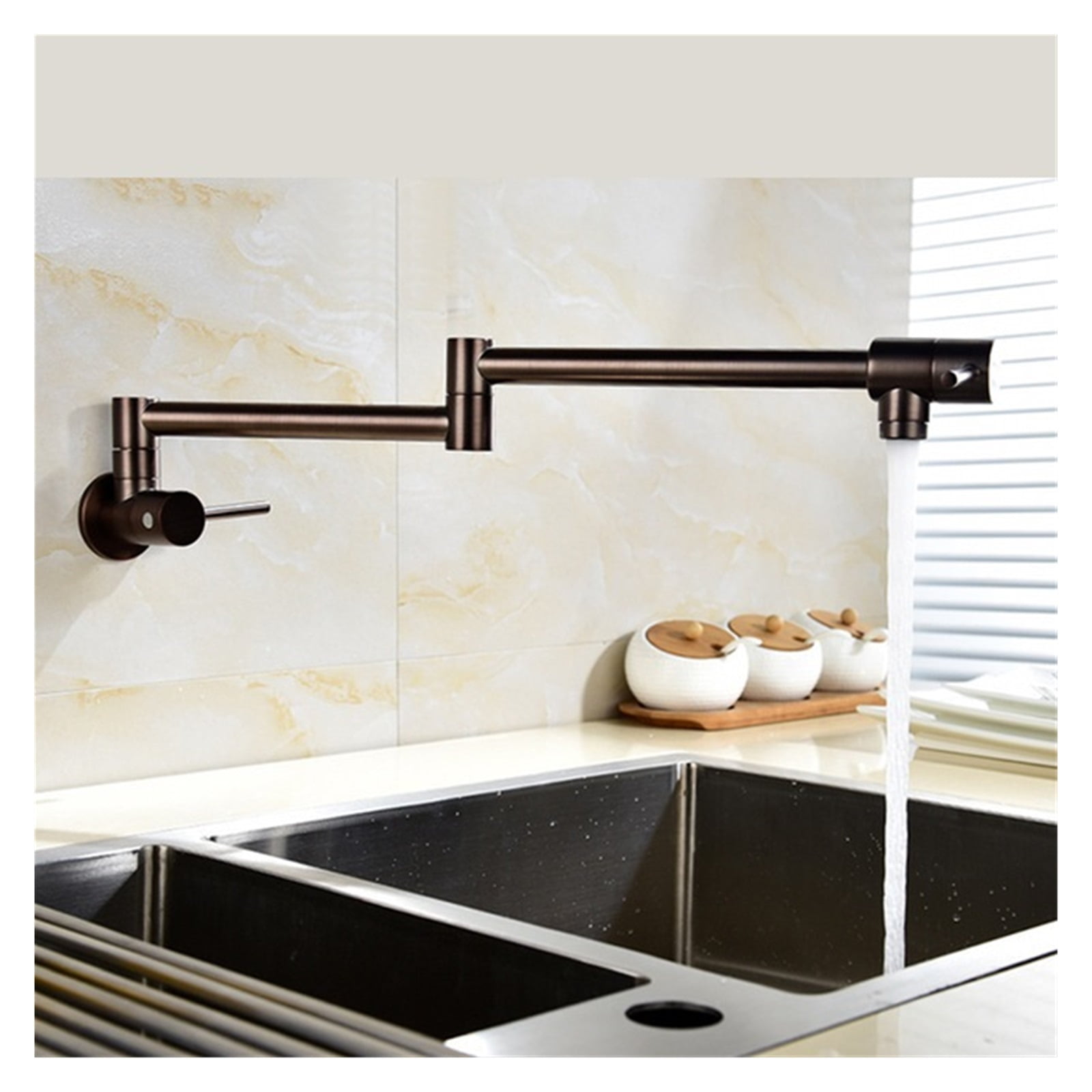 Brass Wall Mounted Kitchen Faucet Pot Filler Faucet Swivel Folding ...
