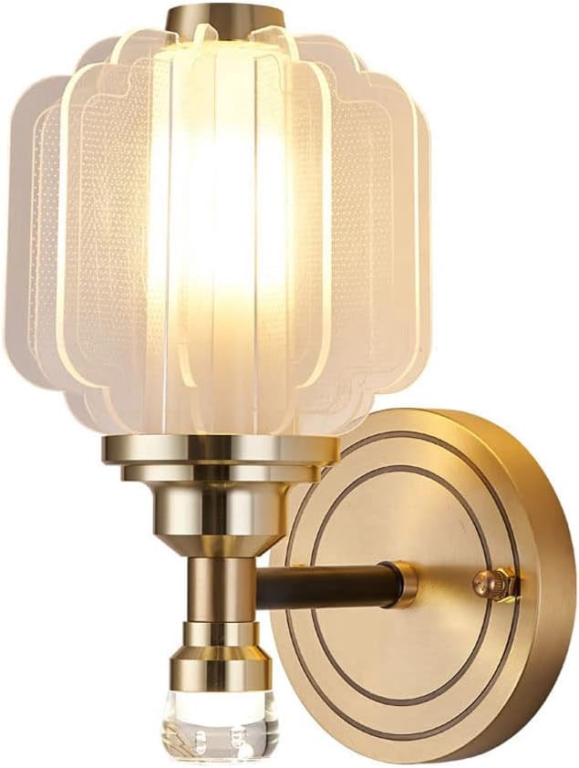 Brass Wall Sconce Lighting Fixture Geometric Wall-Mounted Lamp, Acrylic ...
