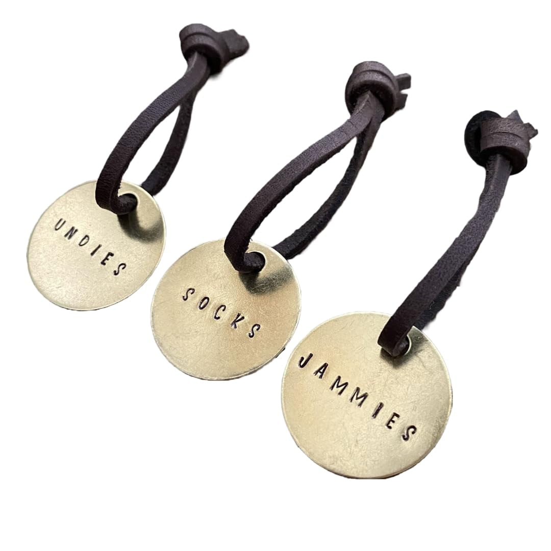 Brass Wardrobe Organization Tags - Hanging Labels For Closet Baskets ...