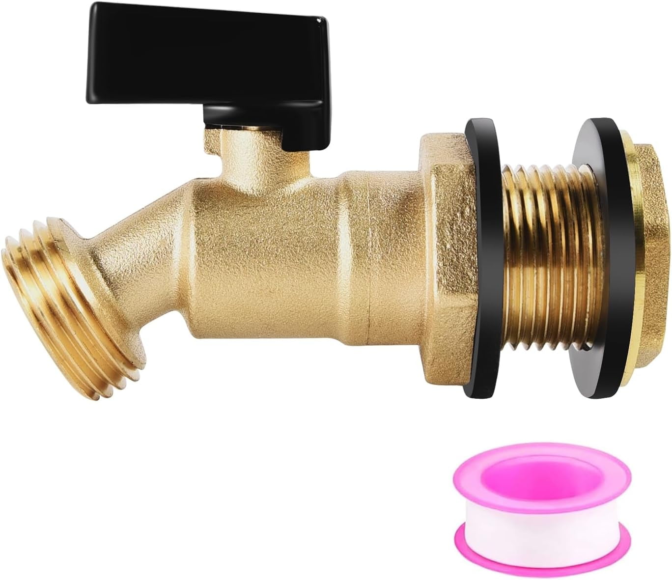Brass Water Container, 3/4" Threaded Leak-Proof Rain Barrel Faucets ...