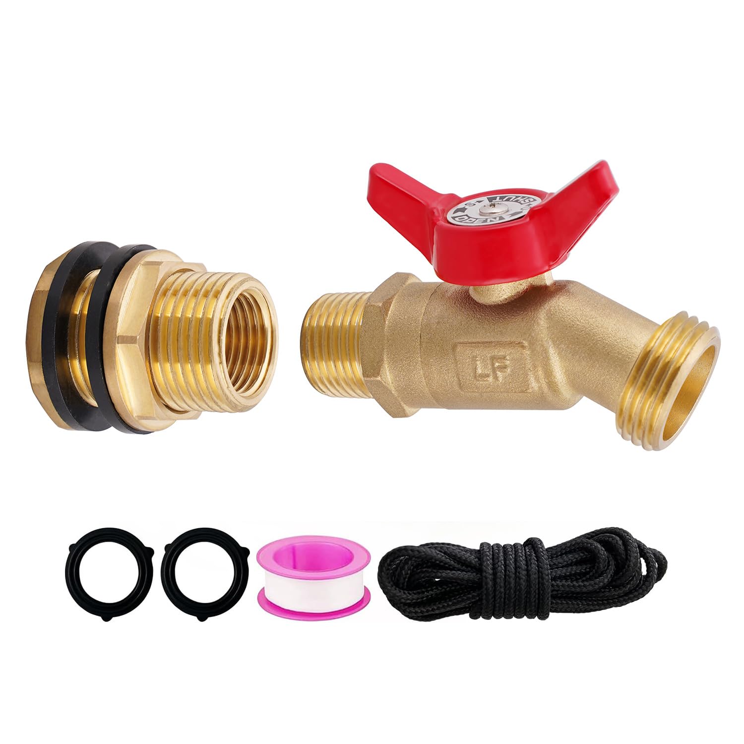 Brass Water Container Rain Barrel Faucets Lead-Free Spigot Kit 3/4" GHT ...