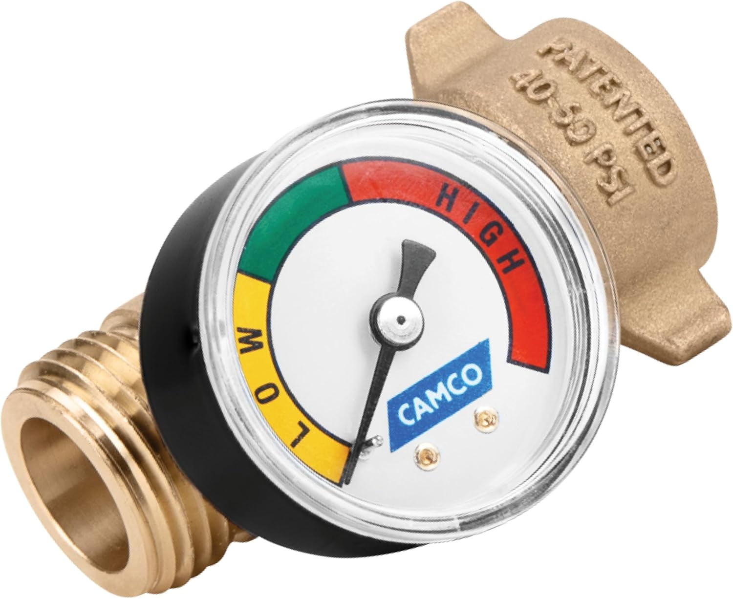Brass Water Pressure Regulator with Gauge- Helps Protect RV Plumbing ...