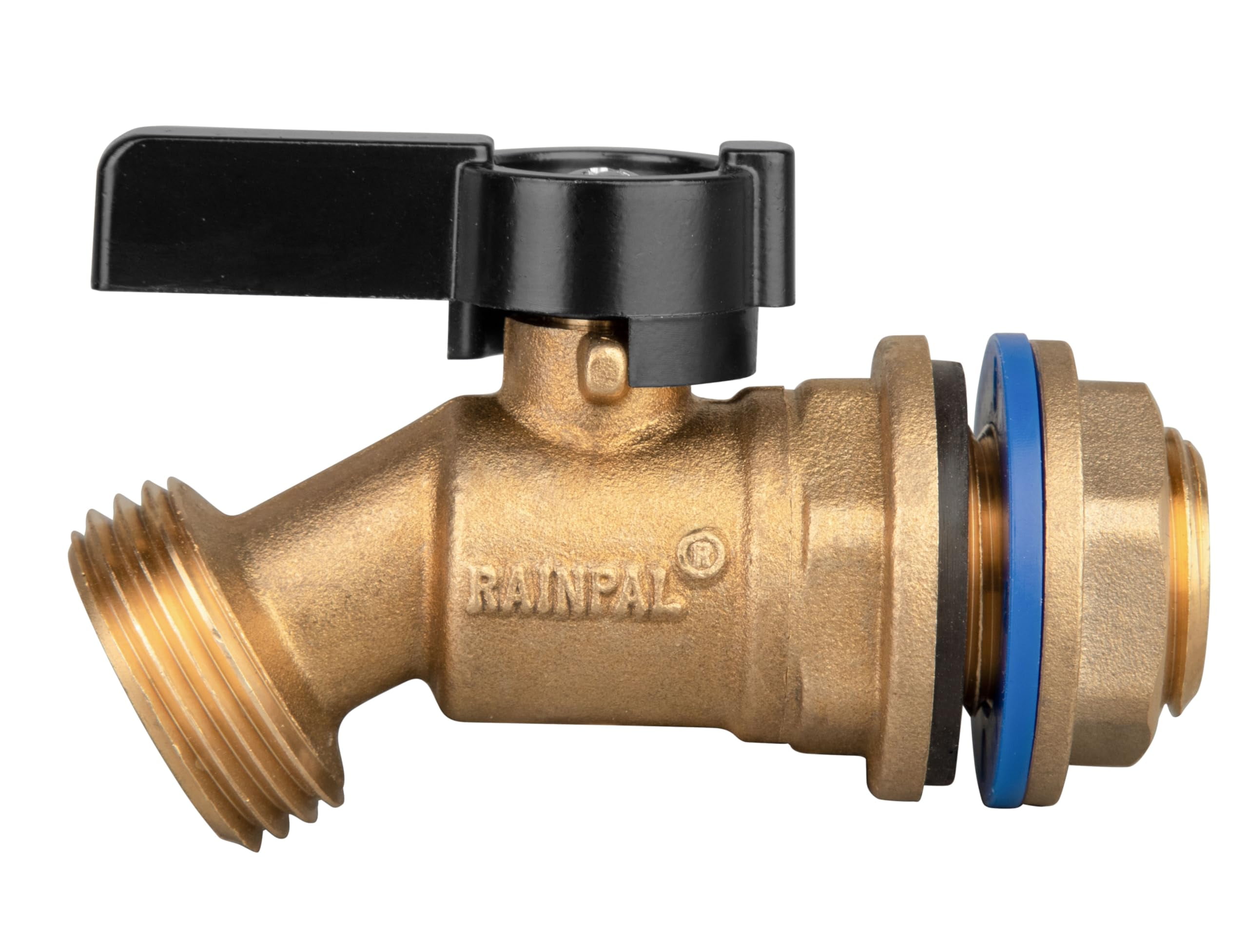 Brass Water Spigot for Rain Barrels, Quarter Turn Valve with Aluminum ...