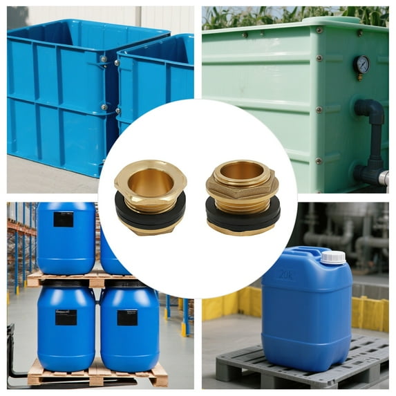 Brass Water Tank Connector Set – 2 Pieces, Leak-Proof G1 Male Thread ...