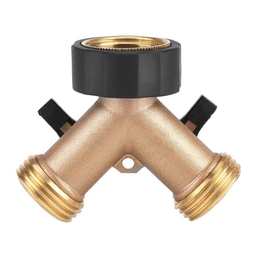 Brass Water Tap Adapter 2 Way Y Shape 3/4 Hose Connector Garden ...