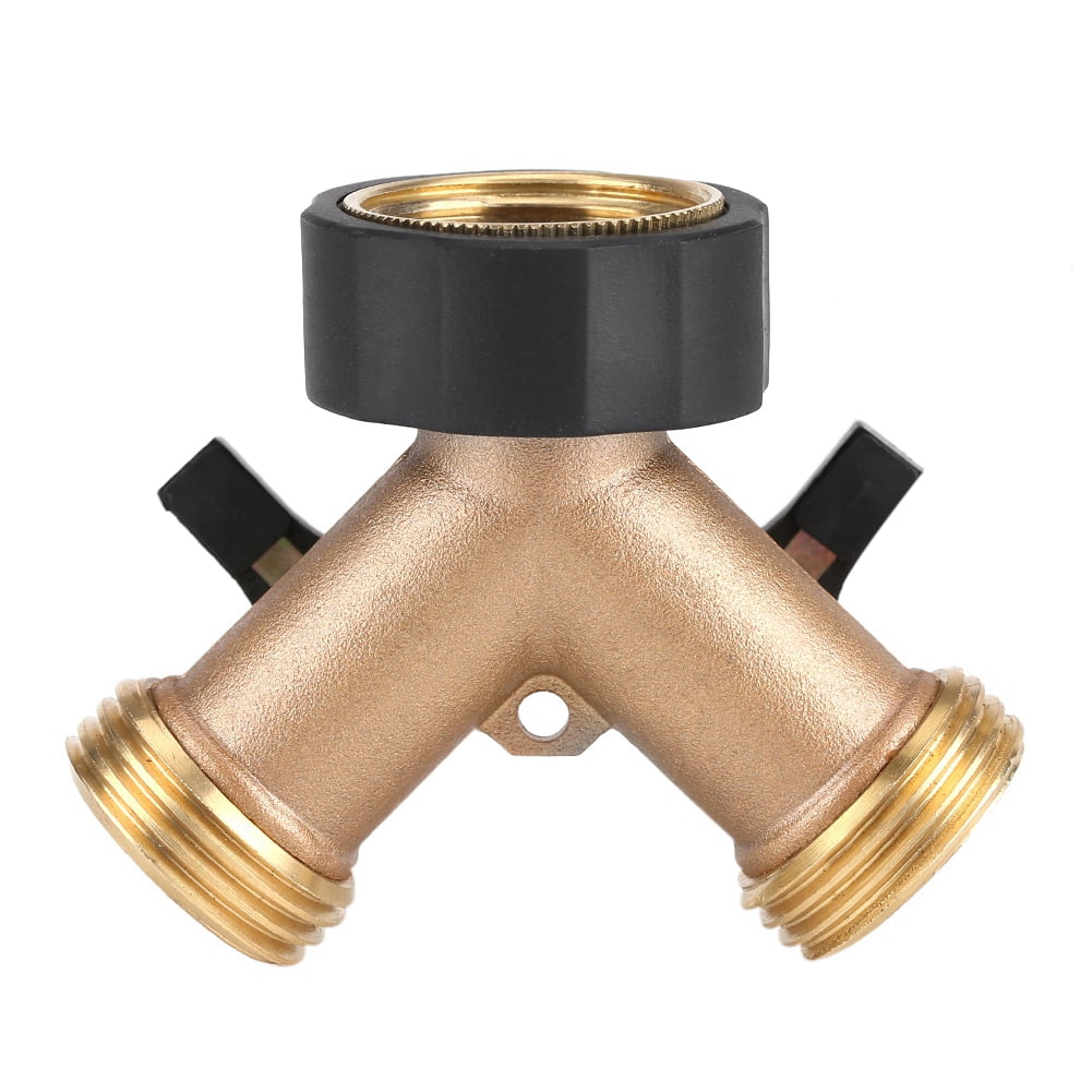 Brass Water Tap Adapter 2 Way Y Shape 3/4 Hose Connector Garden ...