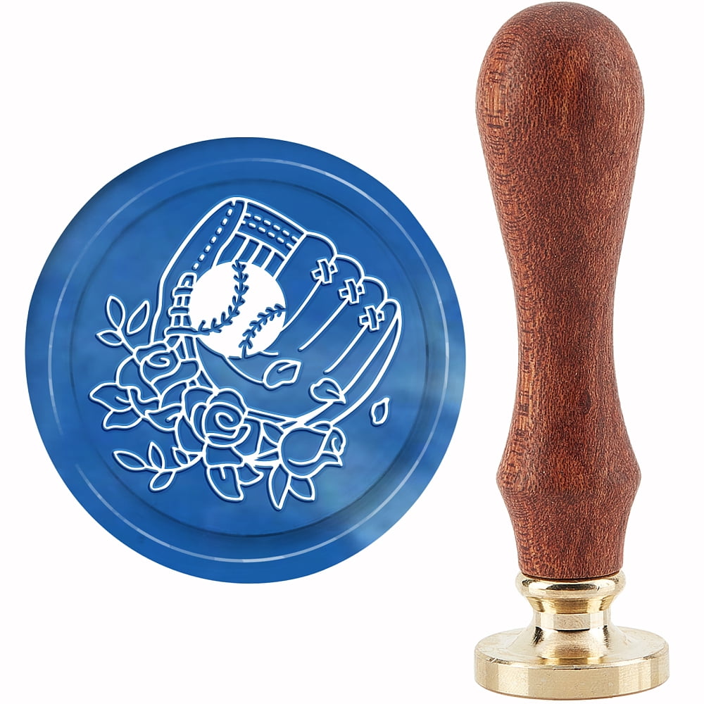 Brass Wax Seal Stamp with Handle for DIY Scrapbooking Baseball Pattern ...