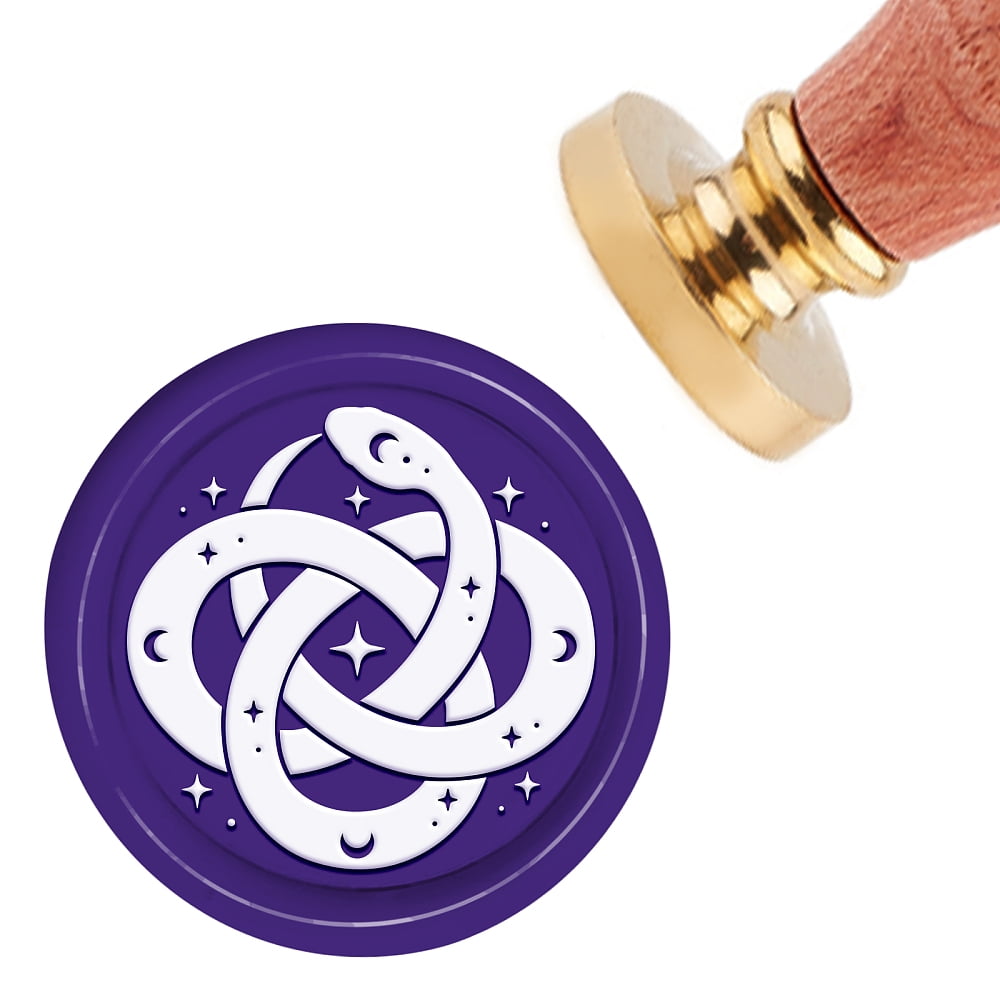 Brass Wax Seal Stamp with Handle for DIY Scrapbooking Snake Pattern 3 ...