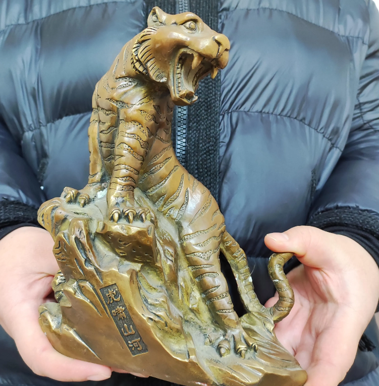 Brass Wildcat Statue Siberian Tiger Design Handmade Figure Showpiece ...