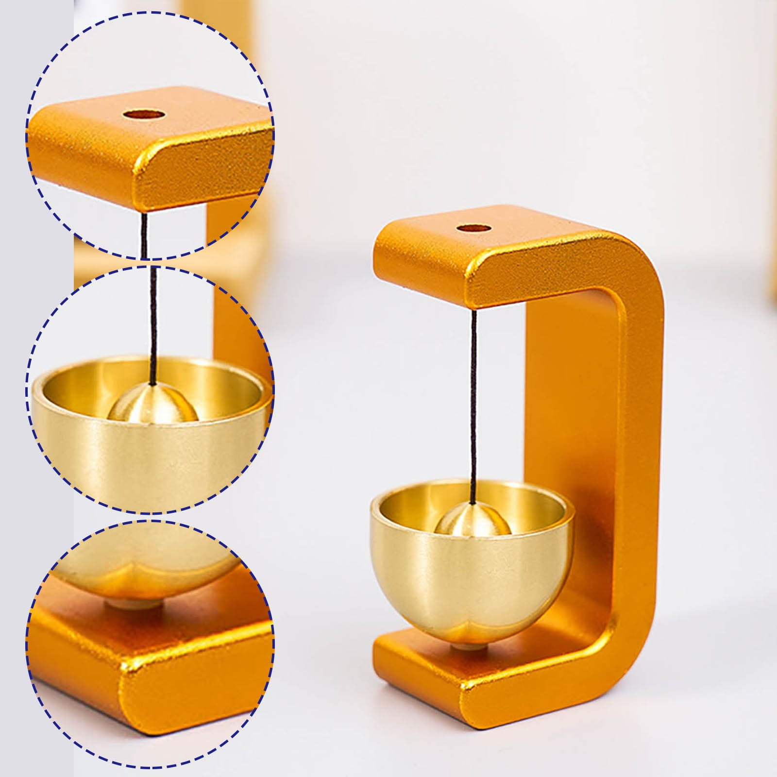 Brass Wind Chime Doorbell, Suction Mount Dopamine Door Decor with ...