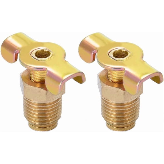 Brass Wing Style Drain Cock 1/4" NPT Male External Drain Switch Air ...