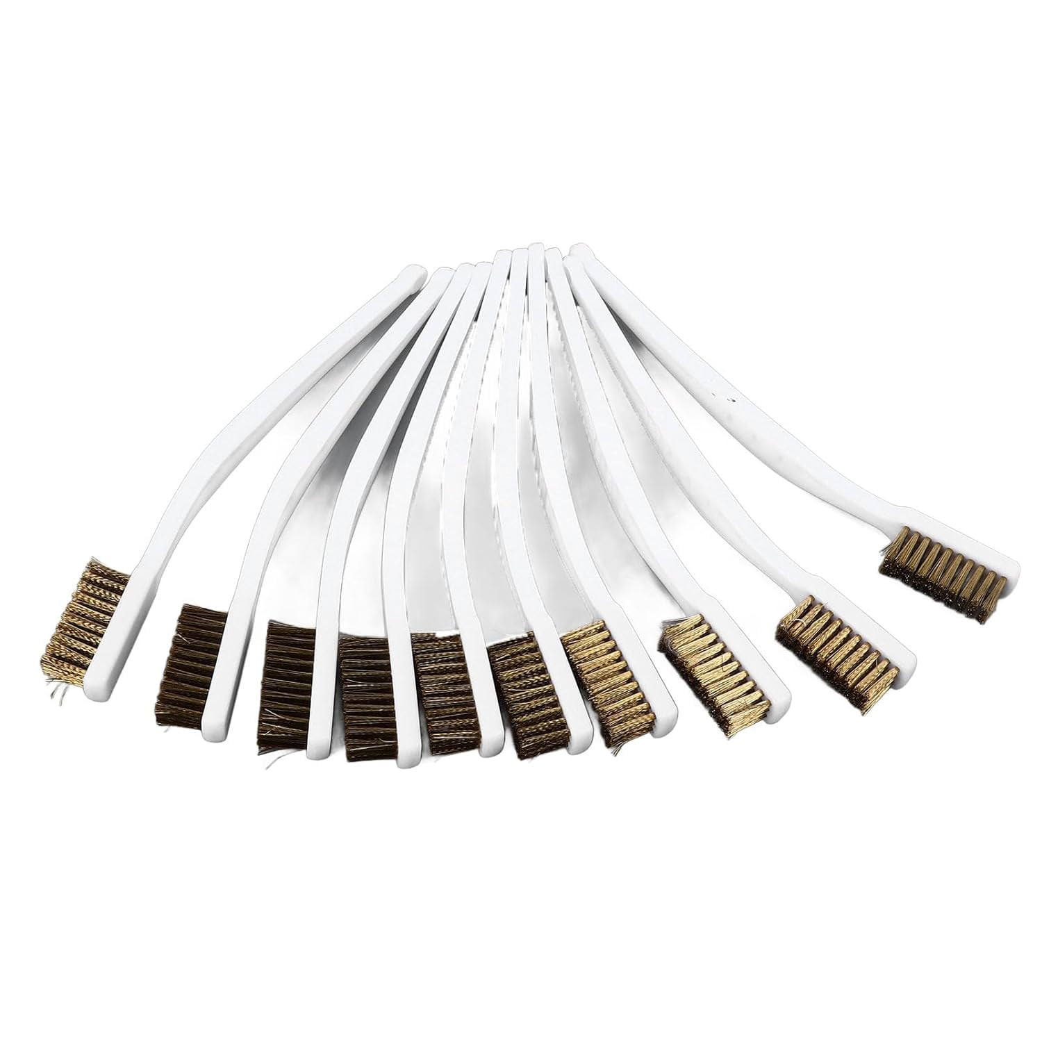 Brass Wire Brush Set, Small Scratch Wire Toothbrush 10pcs Curved Handle ...