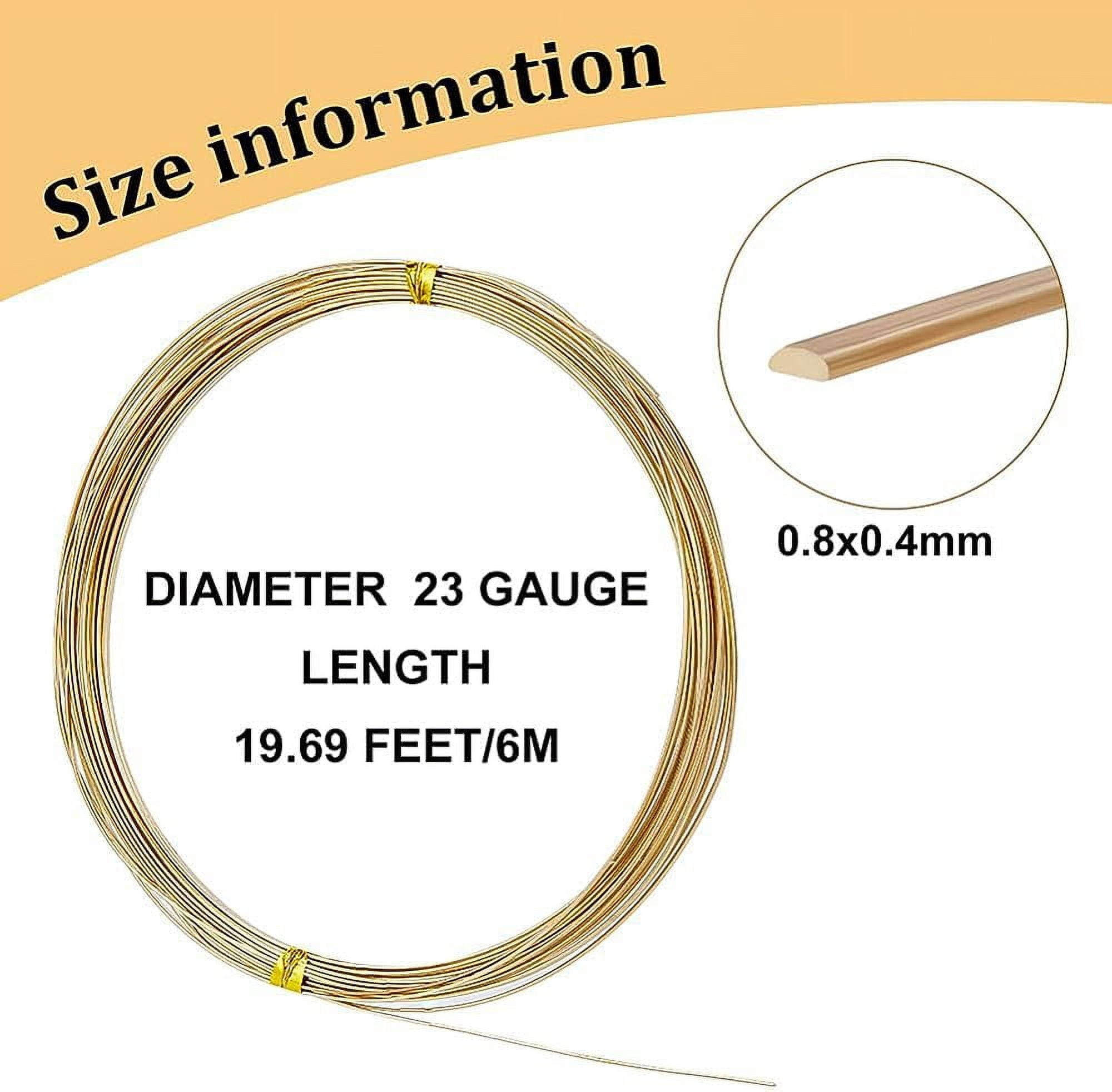 Brass Wire Half Round Light Gold 0.8x0.4mm about 19.69 Feet(6m) Per ...