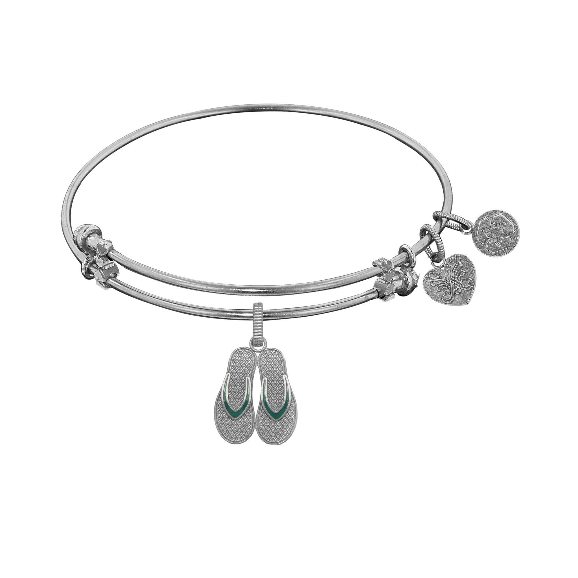 Brass With White Finish Enamel Flip Flop Charm For Angelica Collection ...