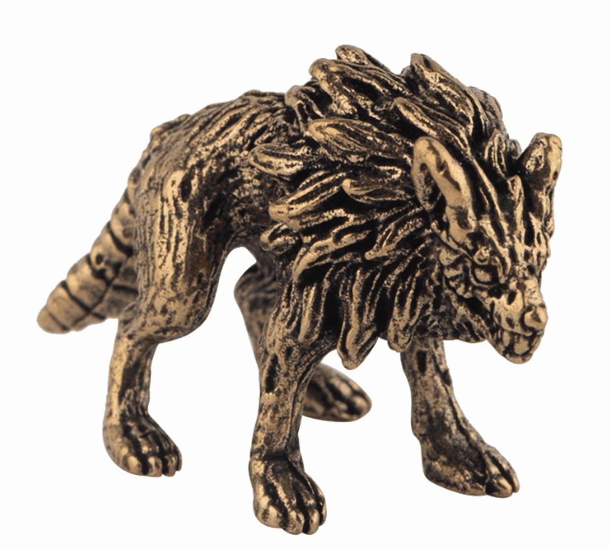 Brass Wolf Sculpture Decorative Figurine Ideal for Home Desk Display ...