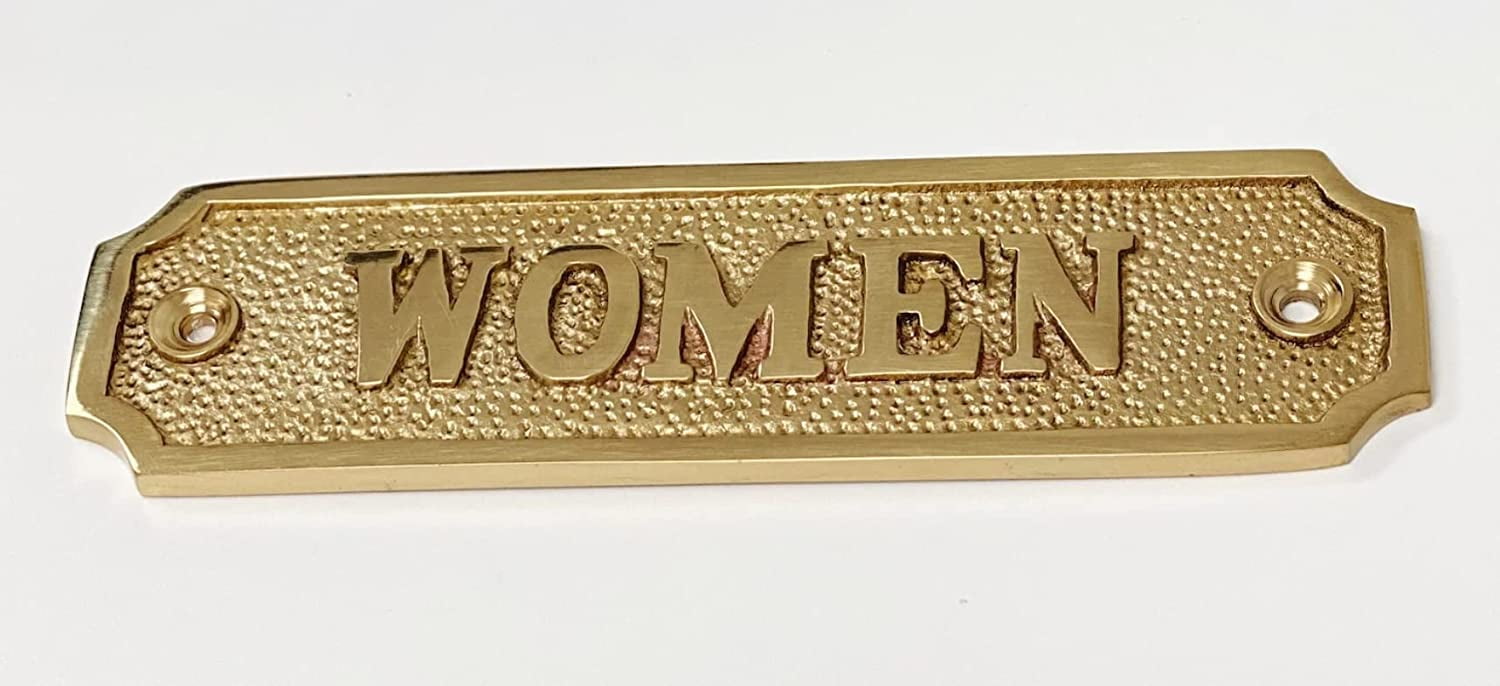 Brass Women Restroom Sign-Brass Door Sign (Brass,4X1.5 Inch)(ref062022 ...