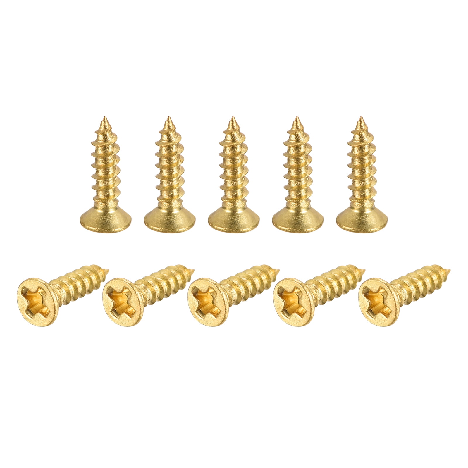 Brass Wood Screws, M2.5x8mm Phillips Flat Head Self Tapping Connector ...