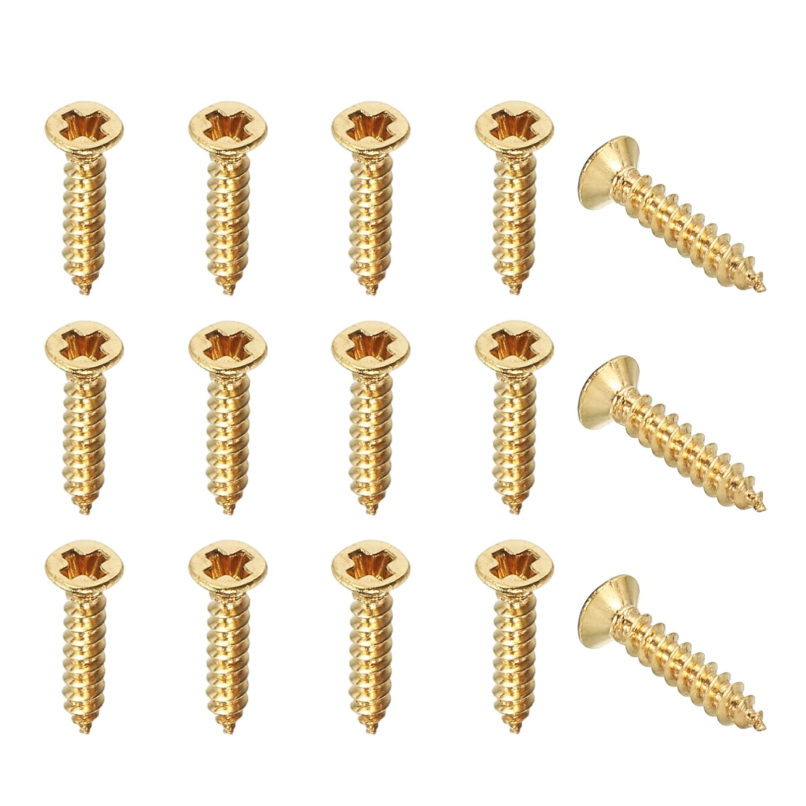 Brass Wood Screws Self Tapping Screws, M2 x 10 mm Flat Cross Head for ...