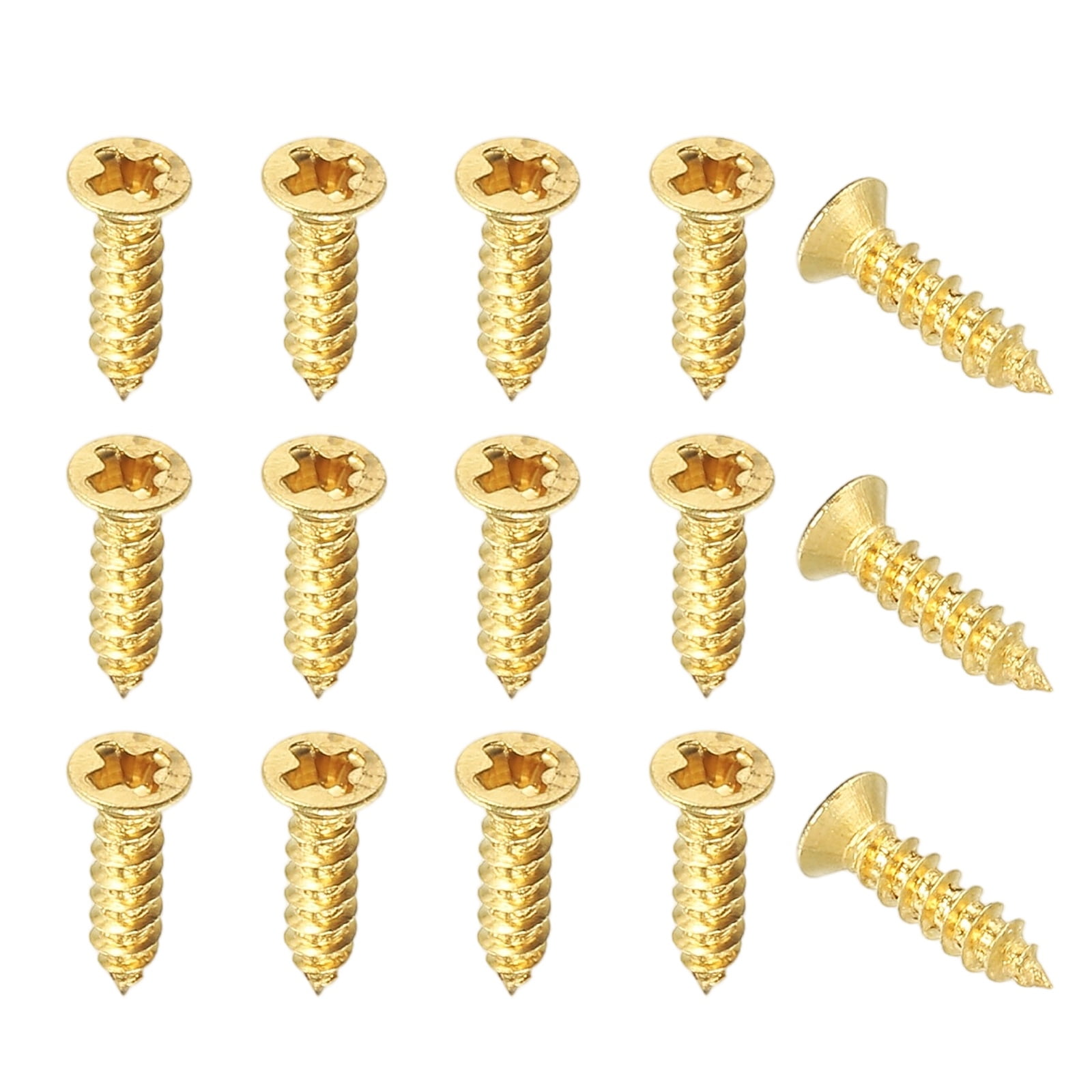 Uxcell Brass Wood Screws Self Tapping Screws, Flat Cross Head Fit for ...