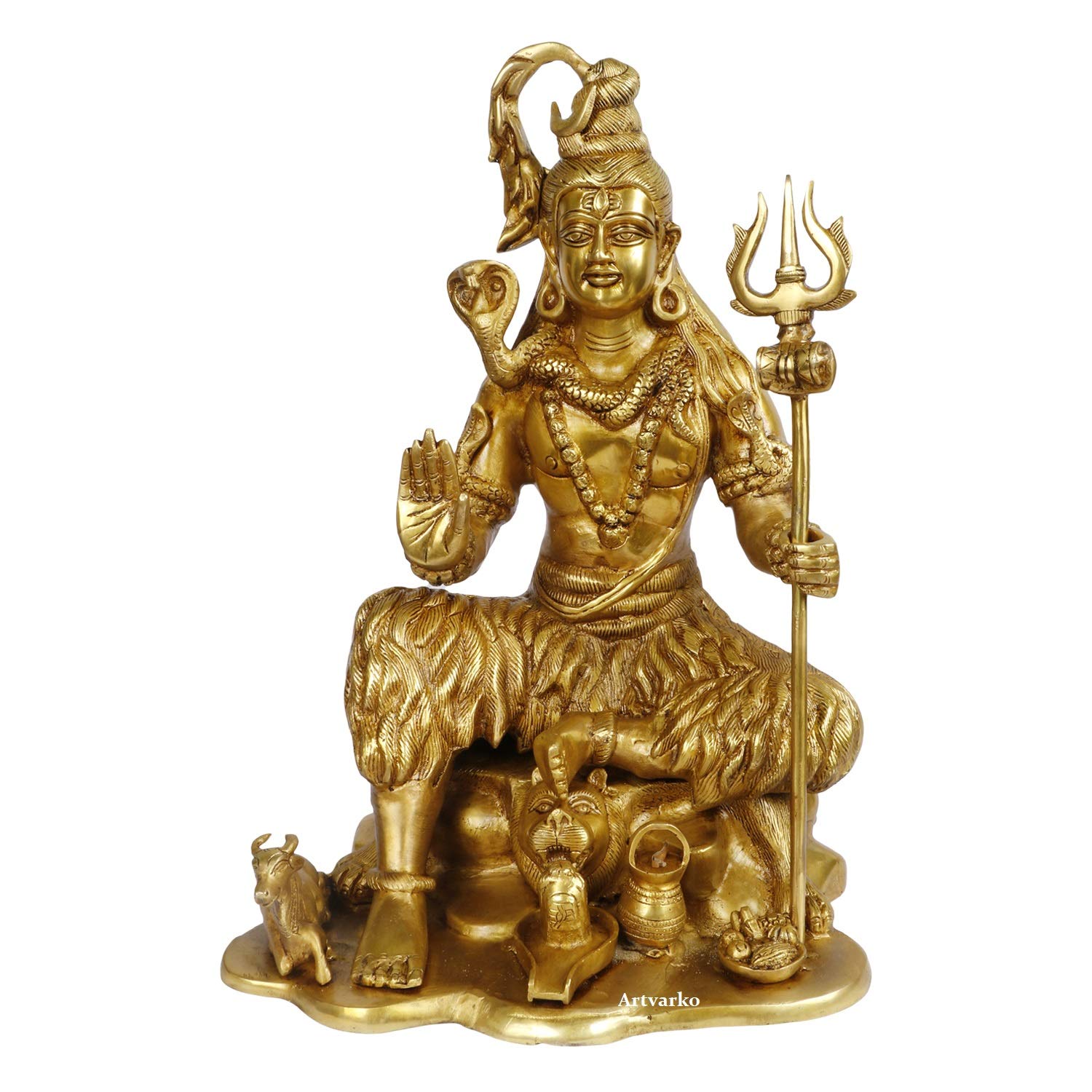 Brass World 18 Inch Big Brass God Shiva Shankar Bhagwan Mahayogi Idol ...