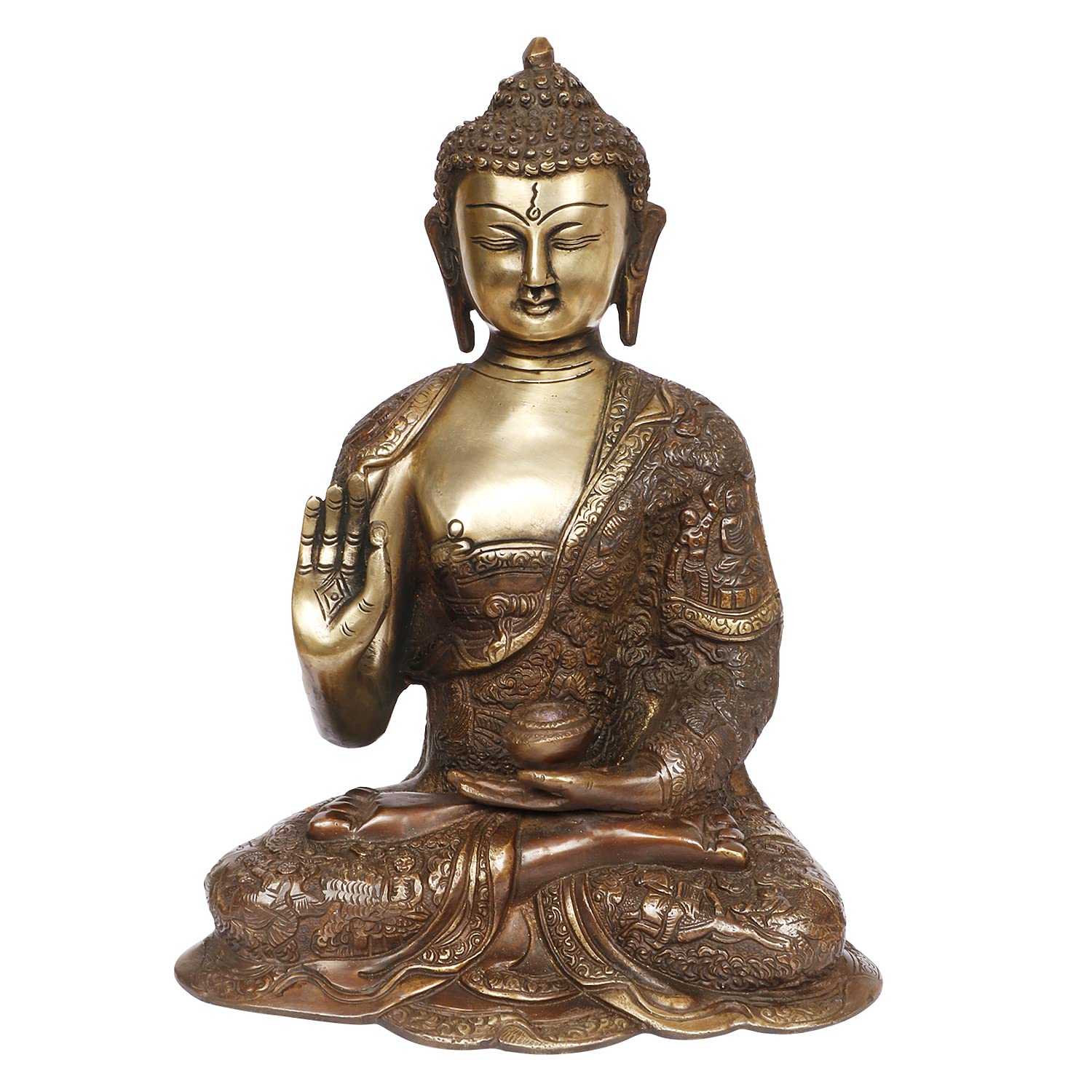 Brass World Big Buddha Brass Statue Buddhism Life Sign Sitting ...