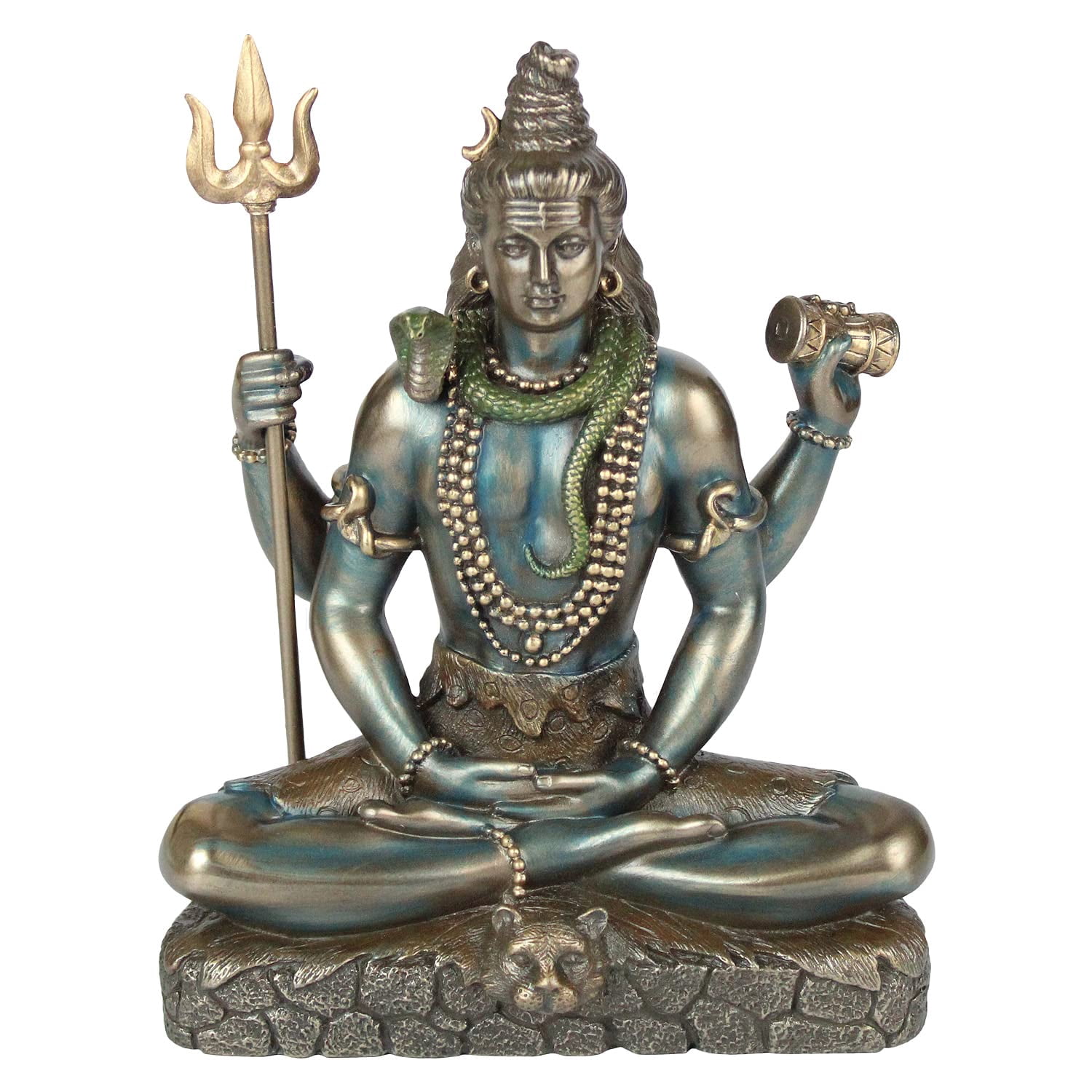 Brass World Bonded Bronze Lord Shiva Meditation Statue, Resin 6 Inch ...
