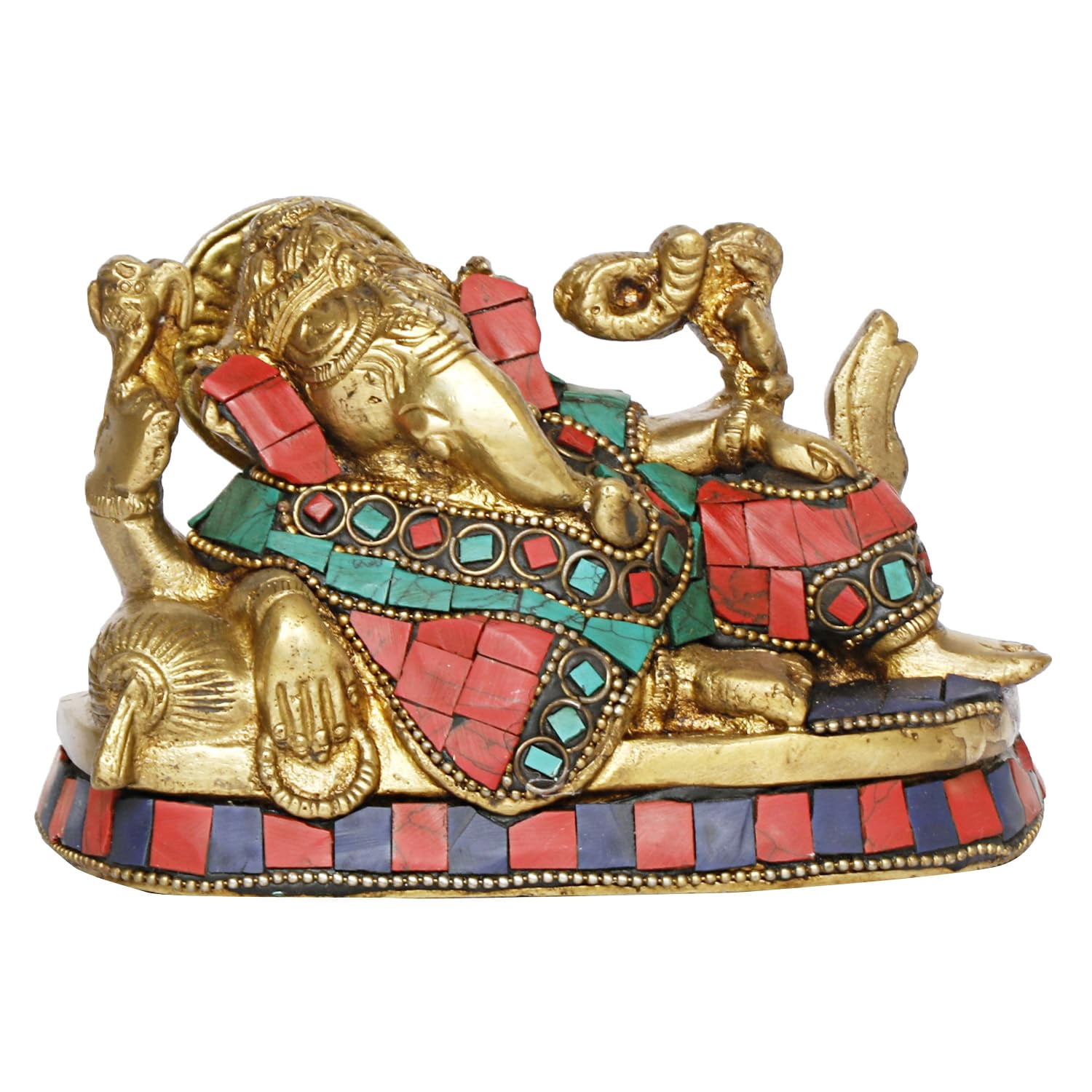 Brass World Brass Ganesh Resting Statue Murti Ganesha Idol Vinayak ...
