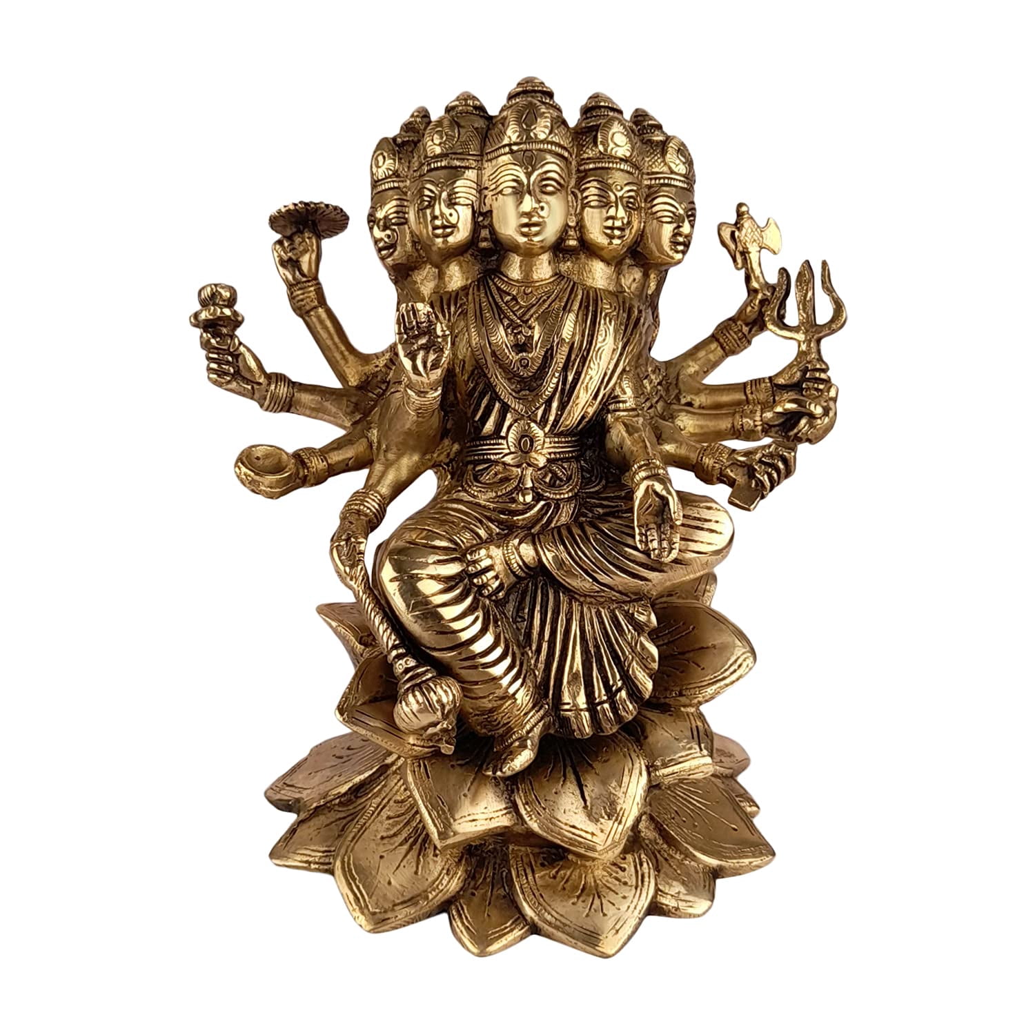 Brass World Brass Idol Gayatri MATA Sitting on Lotus, Savitri Hindu ...