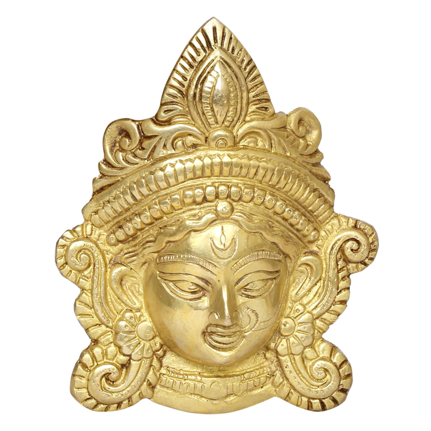 Brass World Brass Kali Maa Mask Wall Hanging Gold Color Height 10 Inch ...