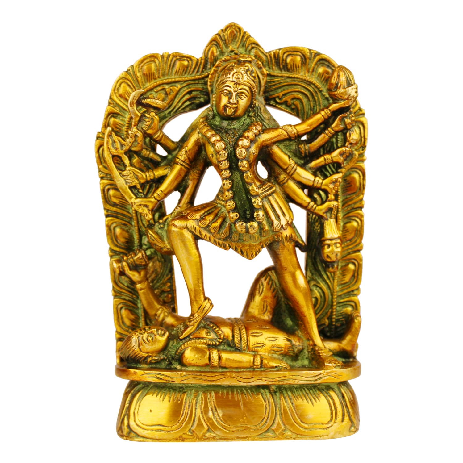 Brass World Brass Kali Maa Murti | Goddess Maha Kali Ten Arms Mahakali ...