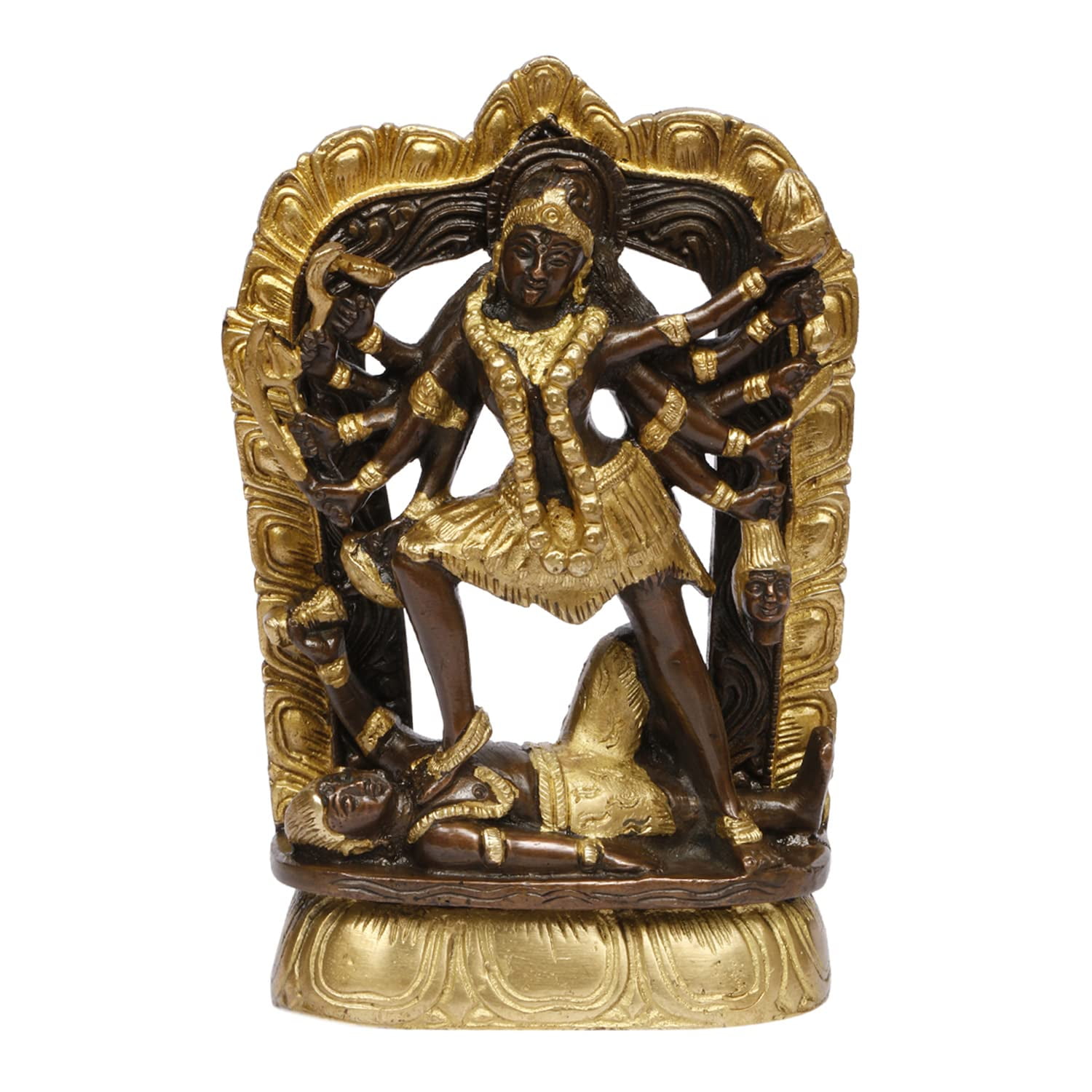 Brass World Brass Kali Maa Murti Goddess Maha Kali Ten Arms Mahakali ...