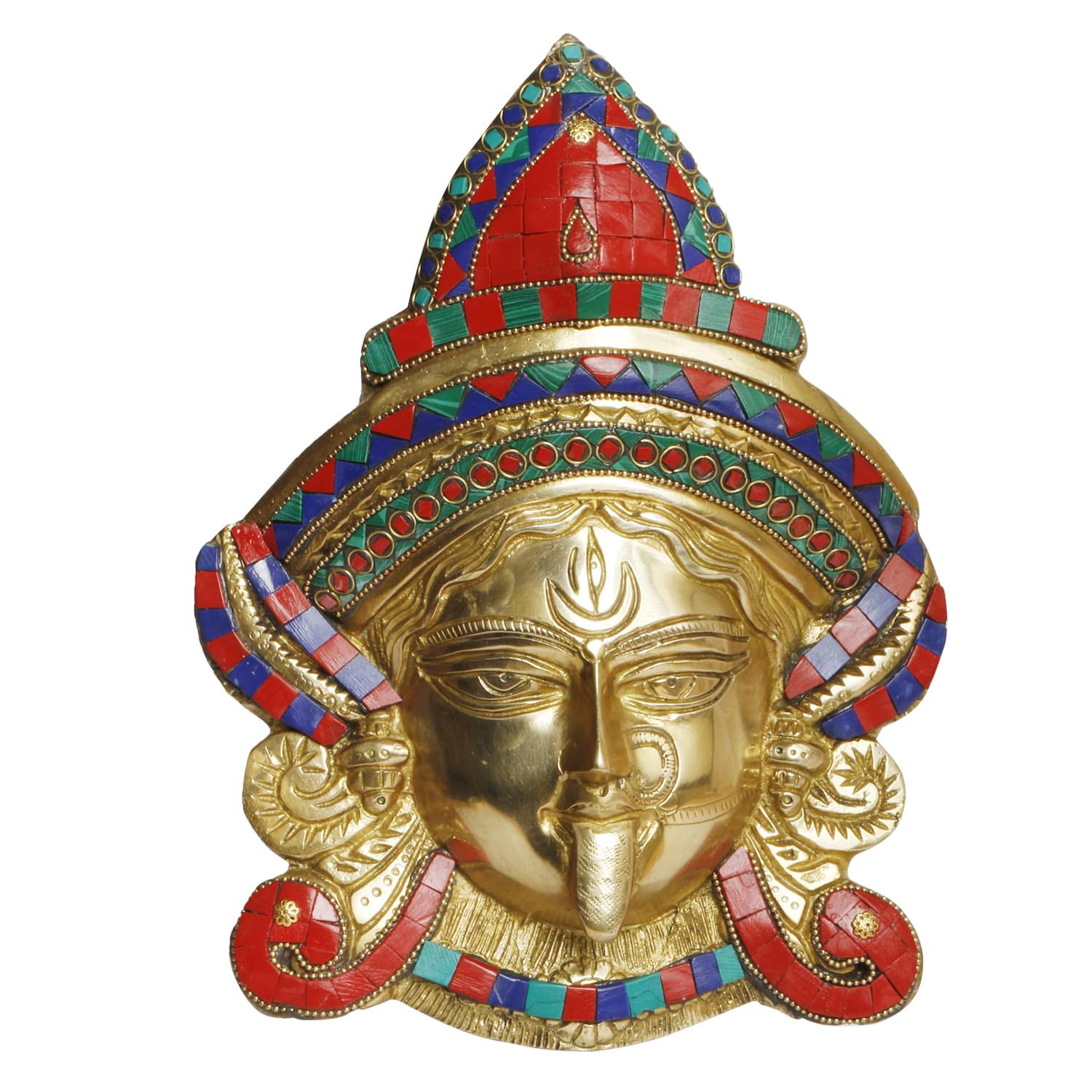 Brass World Brass Kali Mata Maa Face Mask Idol Statue Murti Multicolor ...