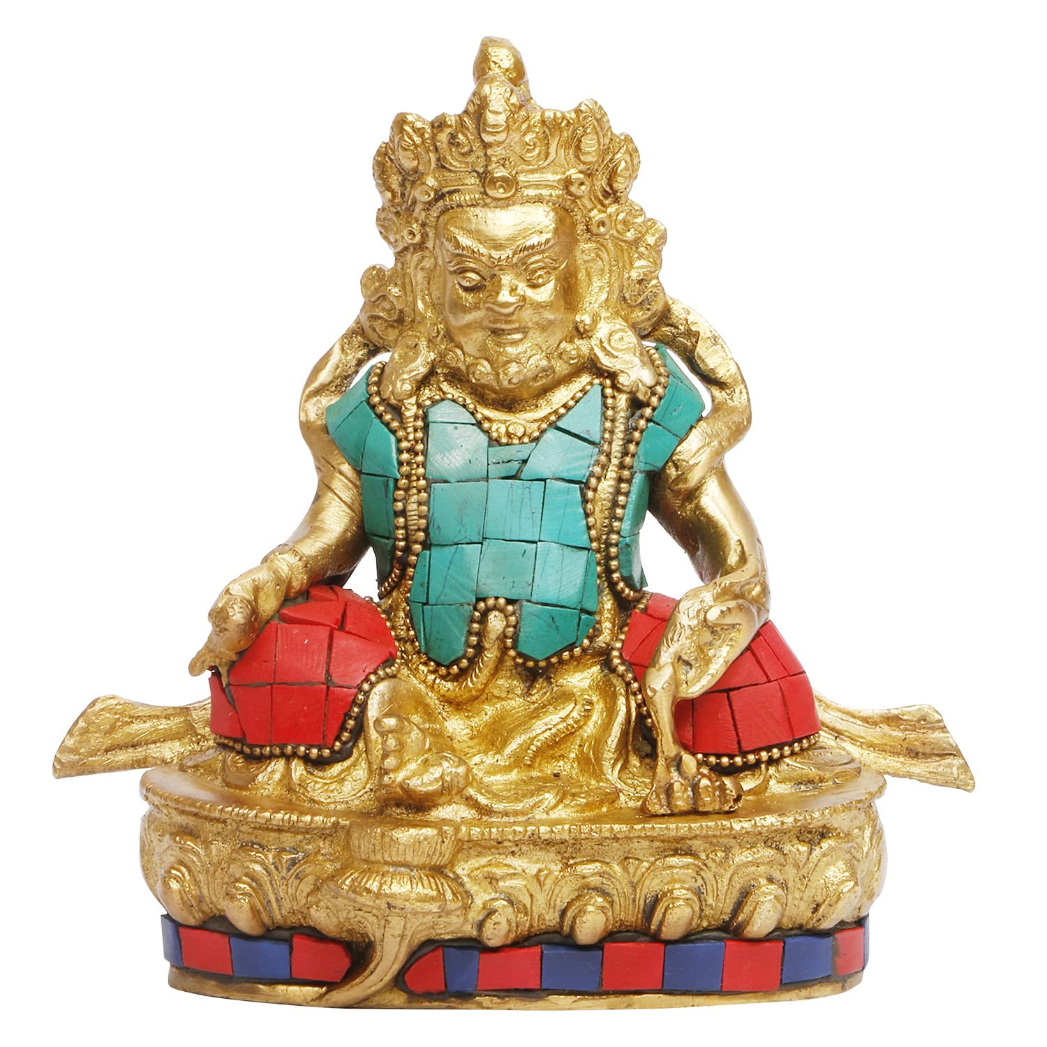 Brass World Brass Kubera God of Wealth-Kuber God Statue-5.5" Multicolor ...