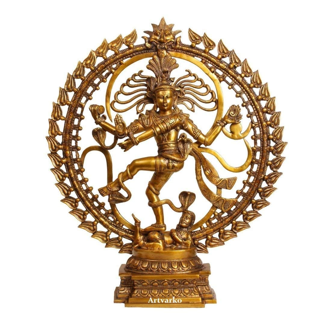 Brass World Brass Large Nataraja Statue Om Natraj in Superior Golden ...