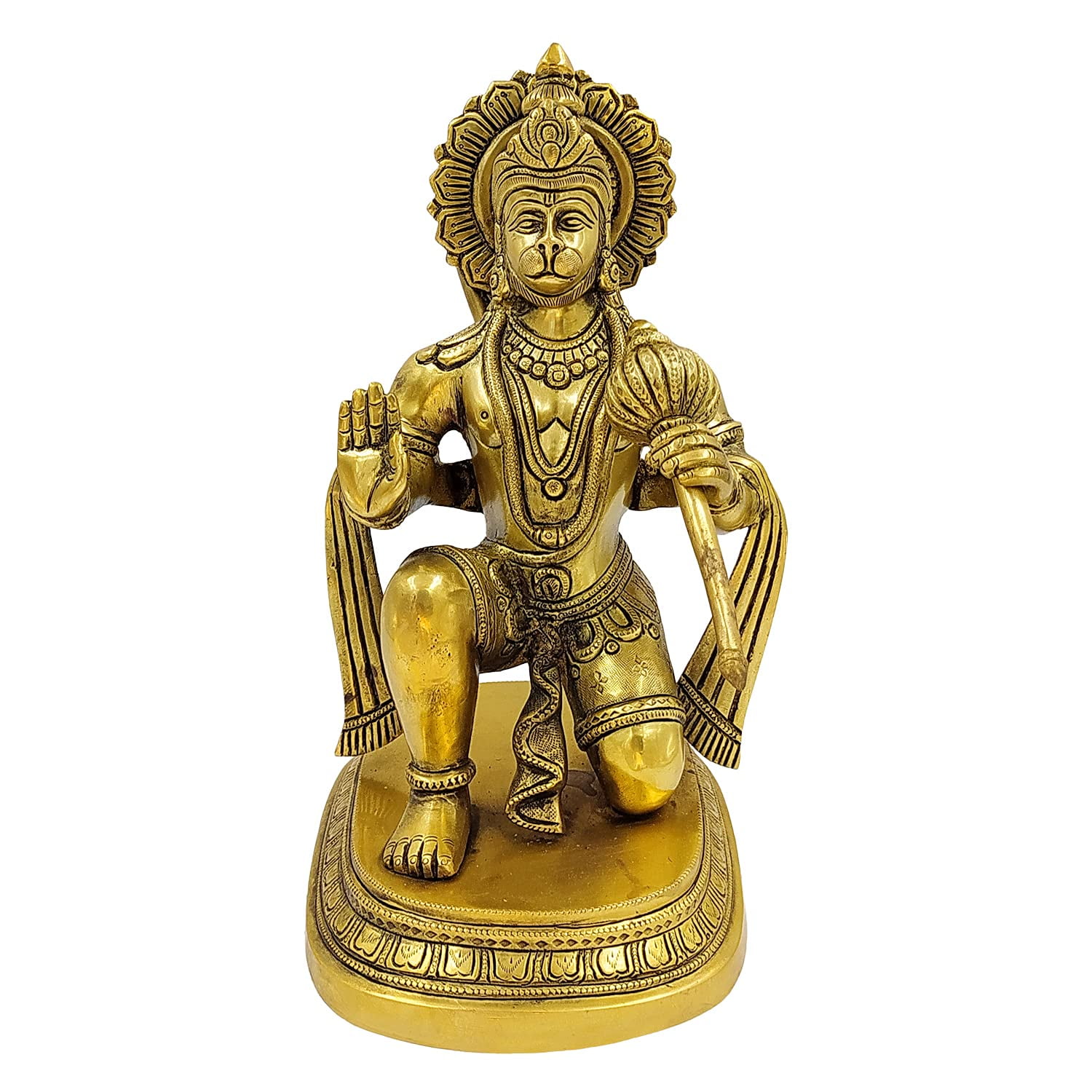 Brass World Brass Lord Hanuman Statue Bajrang Bali Temple Murti ...