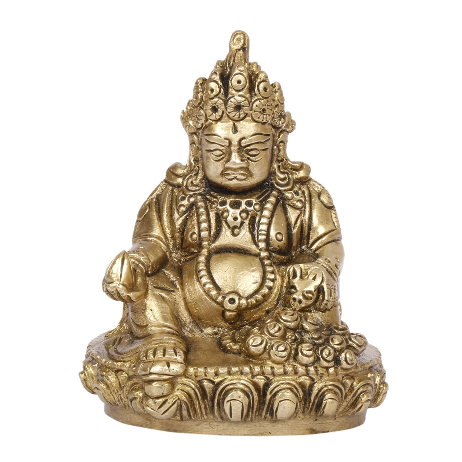 Brass World Brass Lord of Treasure Wealth Maharaj Kuber Murti Statue ...