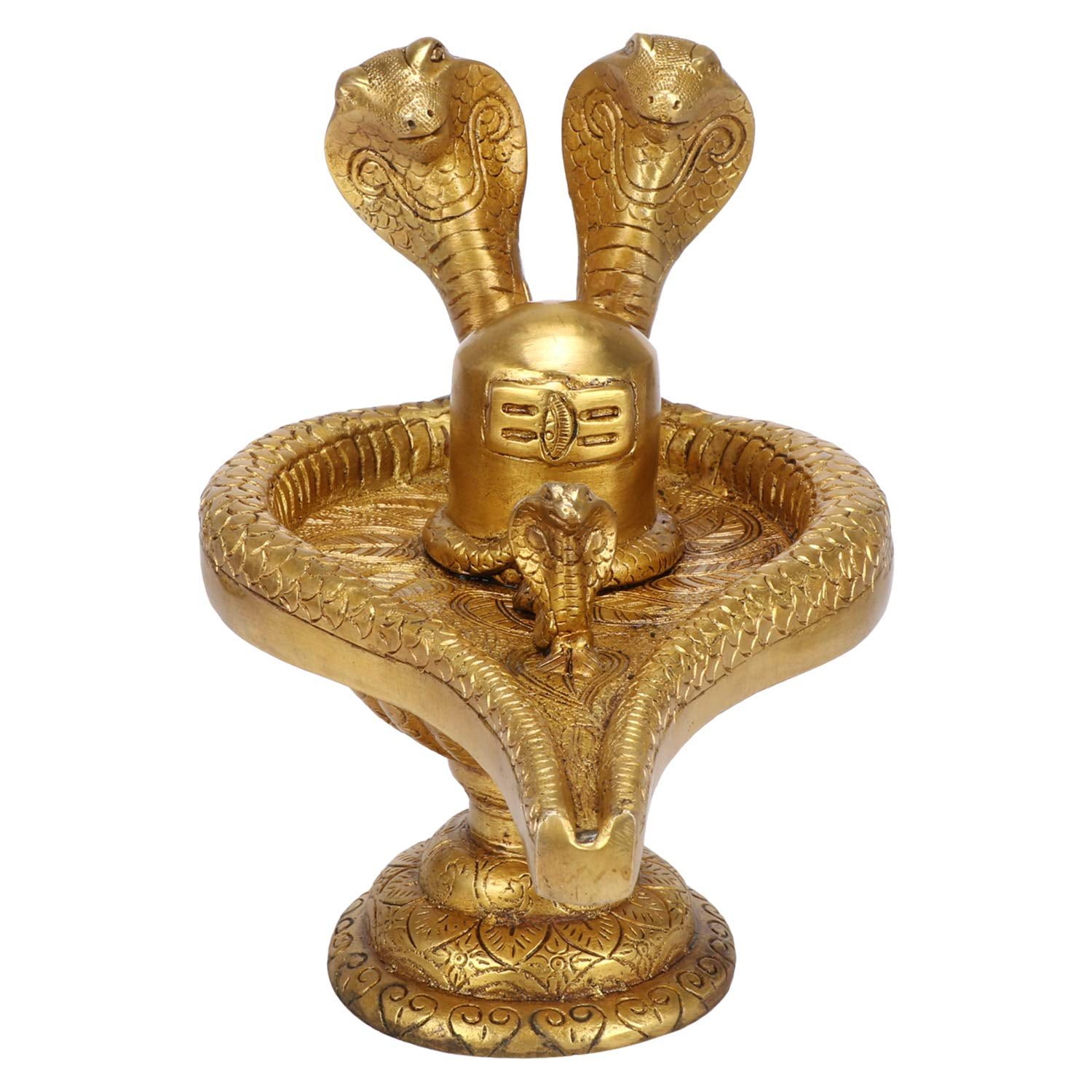 Brass World Brass Shiva Shivling Idol with Naag Nagin Couple Family for ...