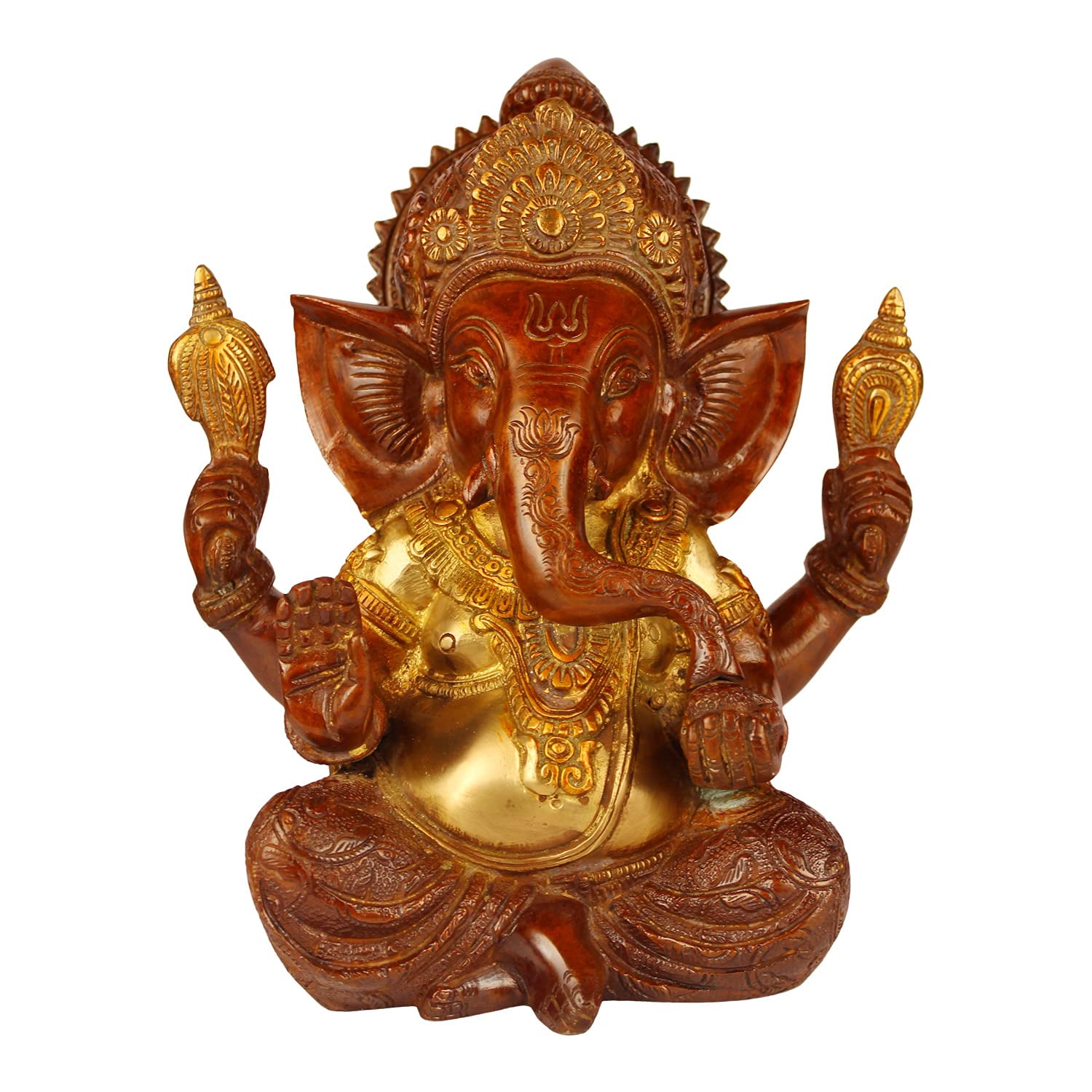 Brass World Brass Taj Ganesha Bhagwan Idol Ganesh Statue Ganpati Murti ...