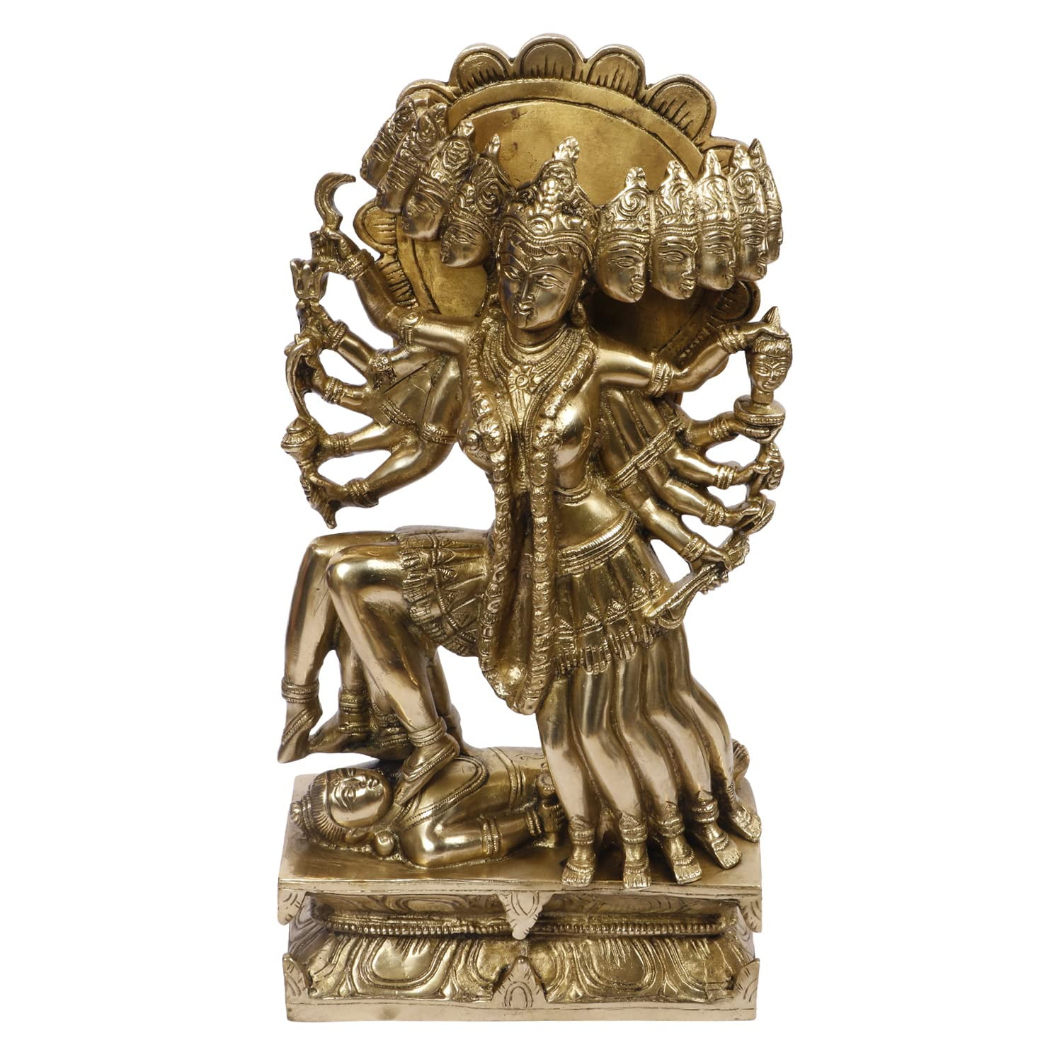 Brass World Brass Ten-Faced Goddess Mahakali/Ma Kali Adi Shakti Goddess ...